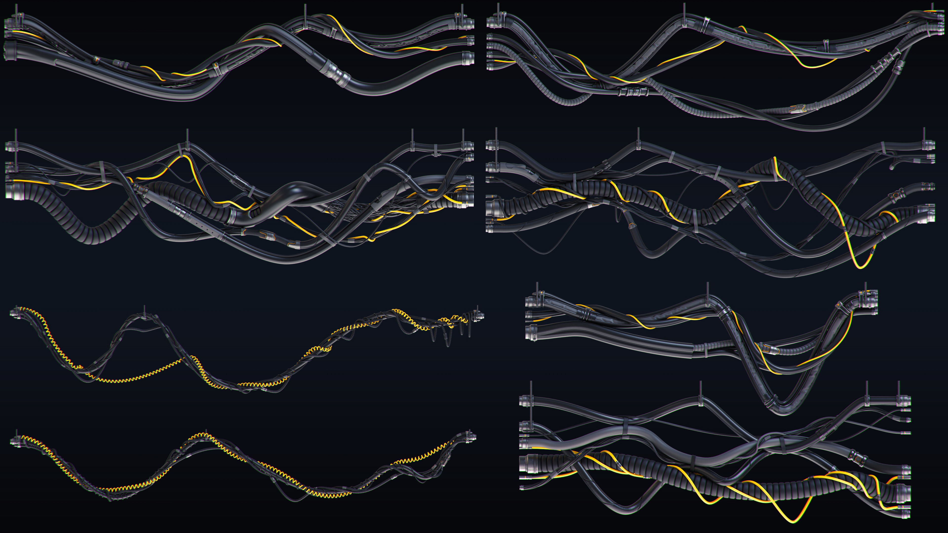 Cables and Wires set 3D model | CGTrader