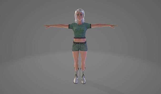 3D model fully rigged girl character VR / AR / low-poly | CGTrader