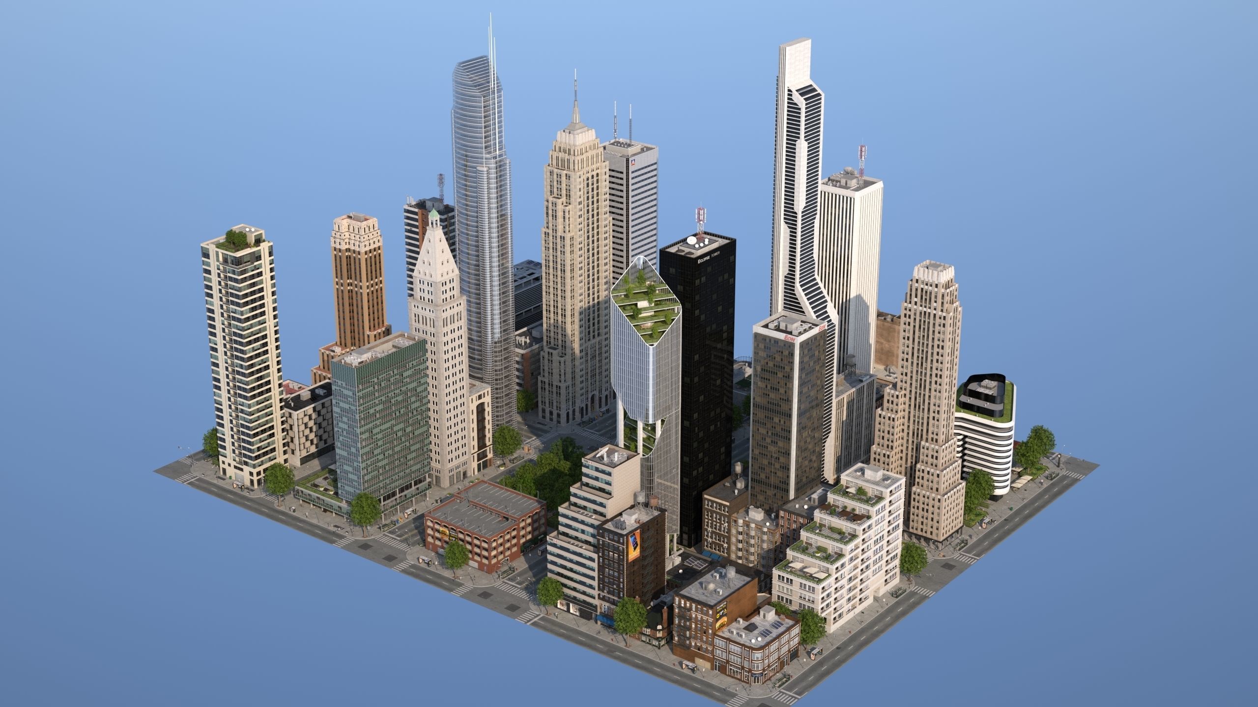 3D model Skyscraper City VR / AR / low-poly | CGTrader