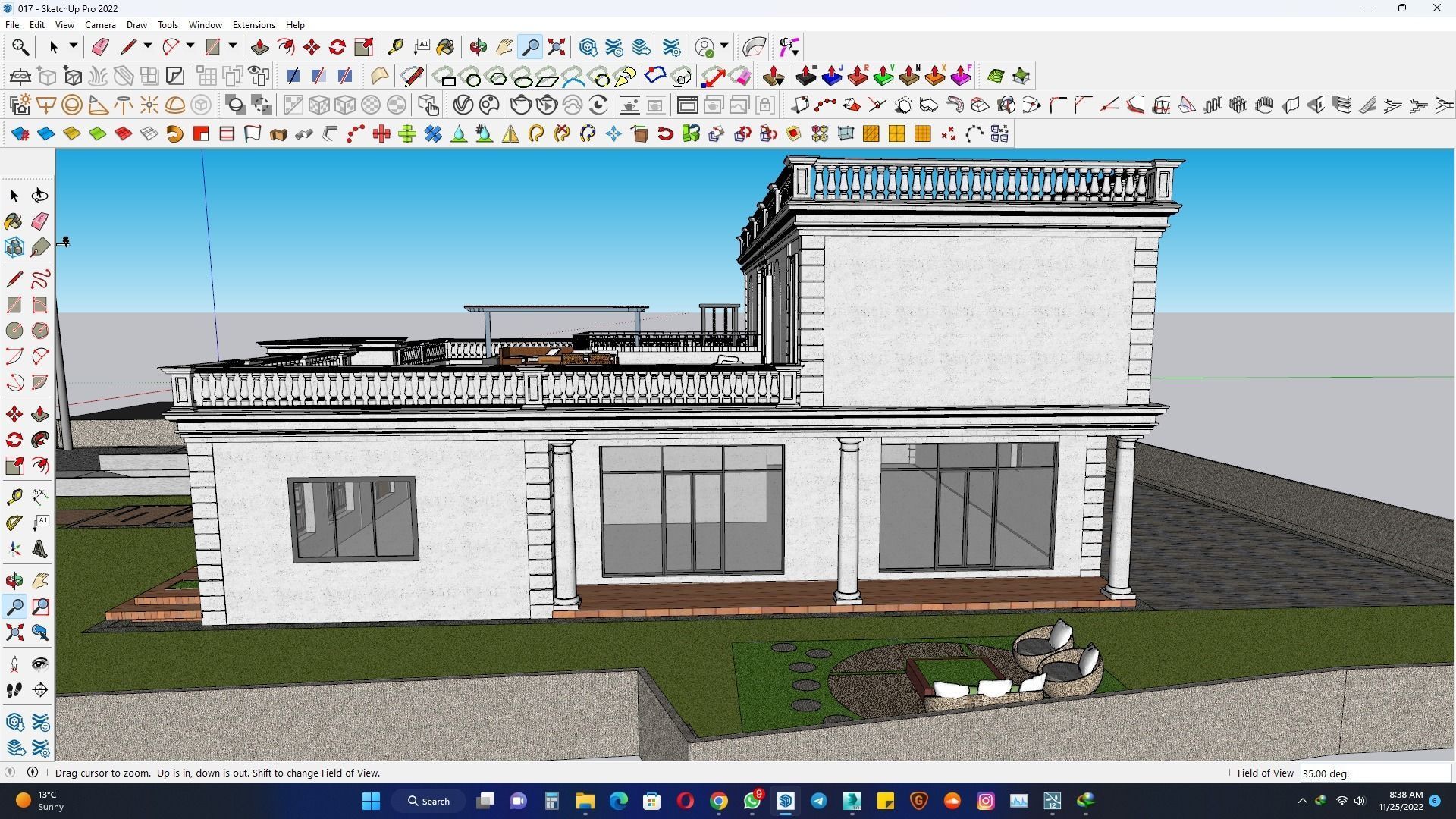 Neoclassical House design with roof top landscape 3D model | CGTrader