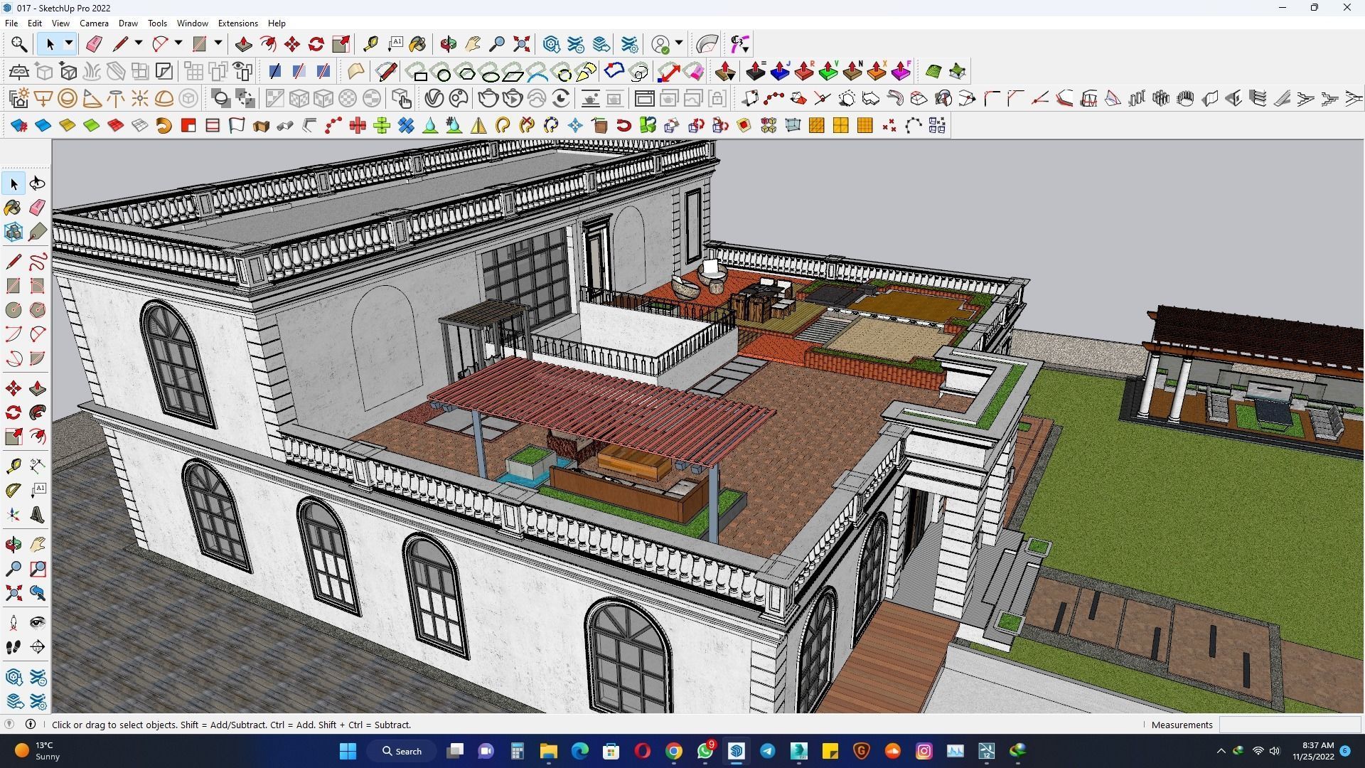 Neoclassical House design with roof top landscape 3D model | CGTrader