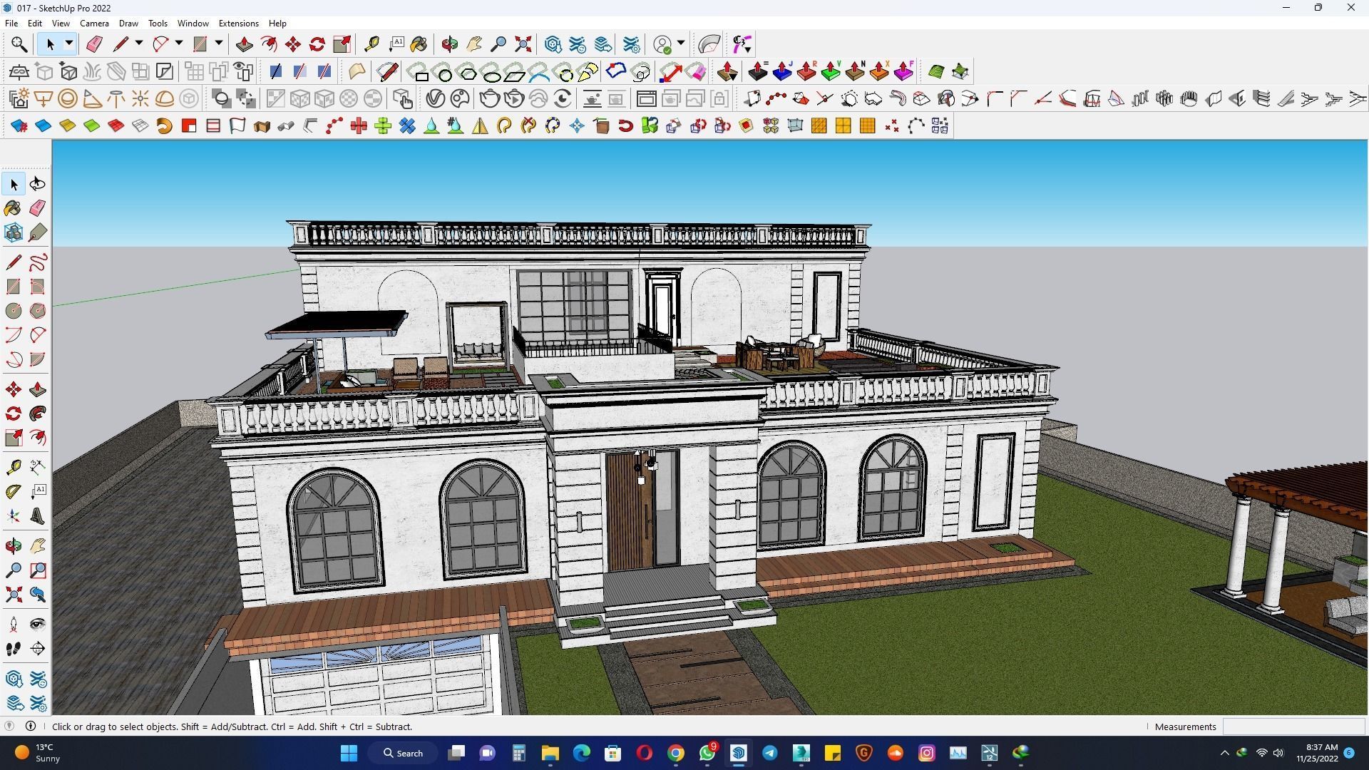 Neoclassical House design with roof top landscape 3D model | CGTrader