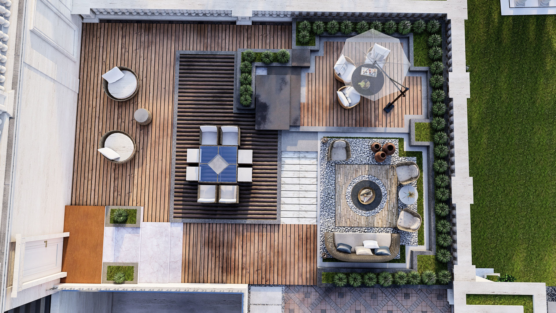 Neoclassical House design with roof top landscape 3D model | CGTrader