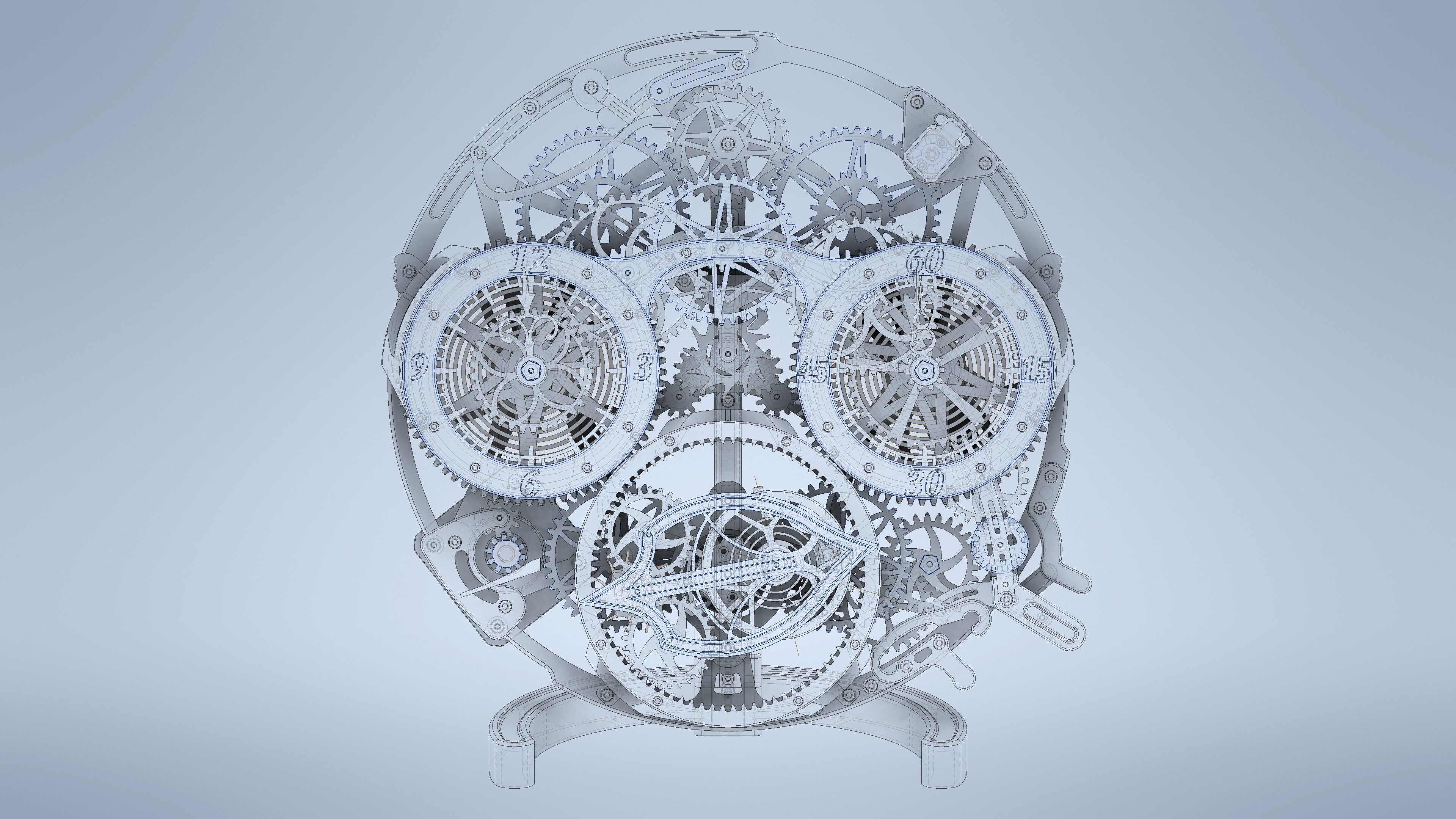 Single shaft Tourbillon 3D PRINT 3D model 3D printable | CGTrader