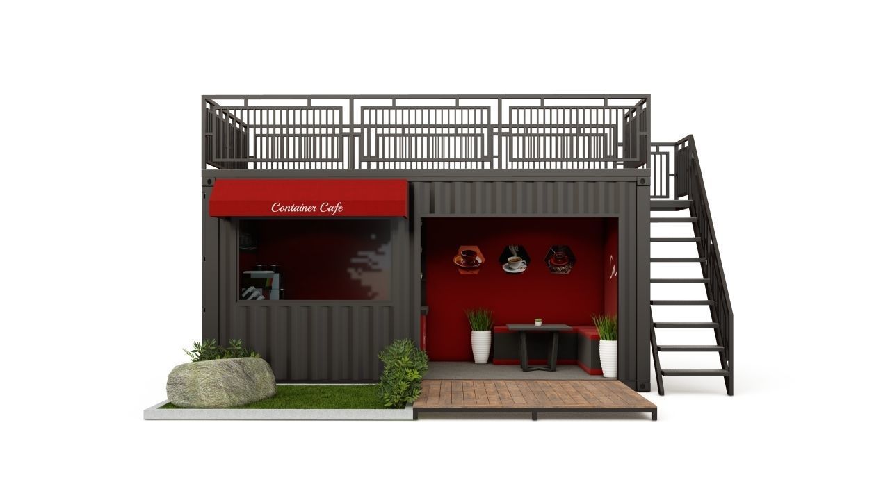 Mini Cafe Container Mod 3D model | CGTrader