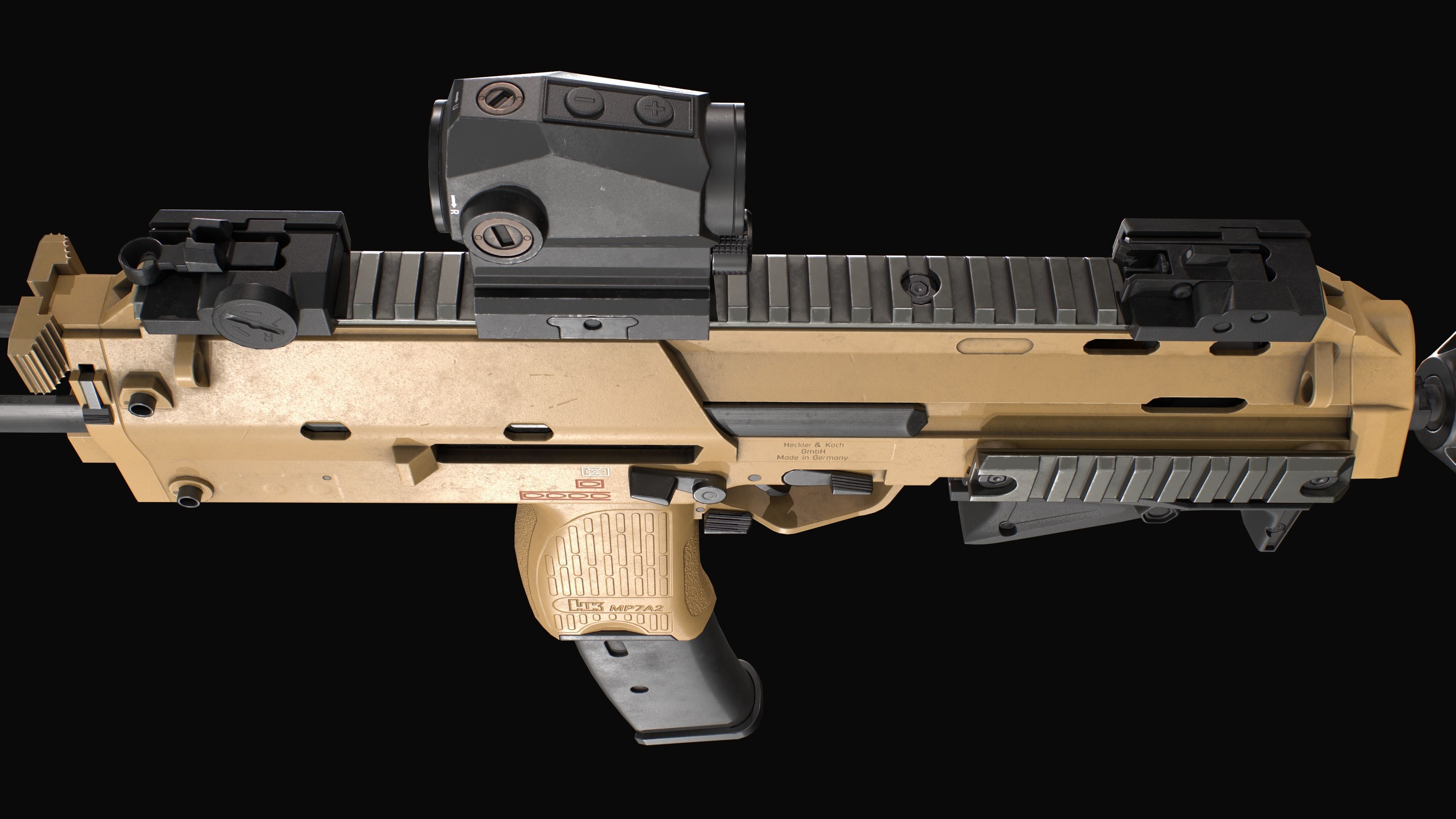 3D model Tactical Modular Tactical SMG HK MP7A2 VR / AR / low-poly ...