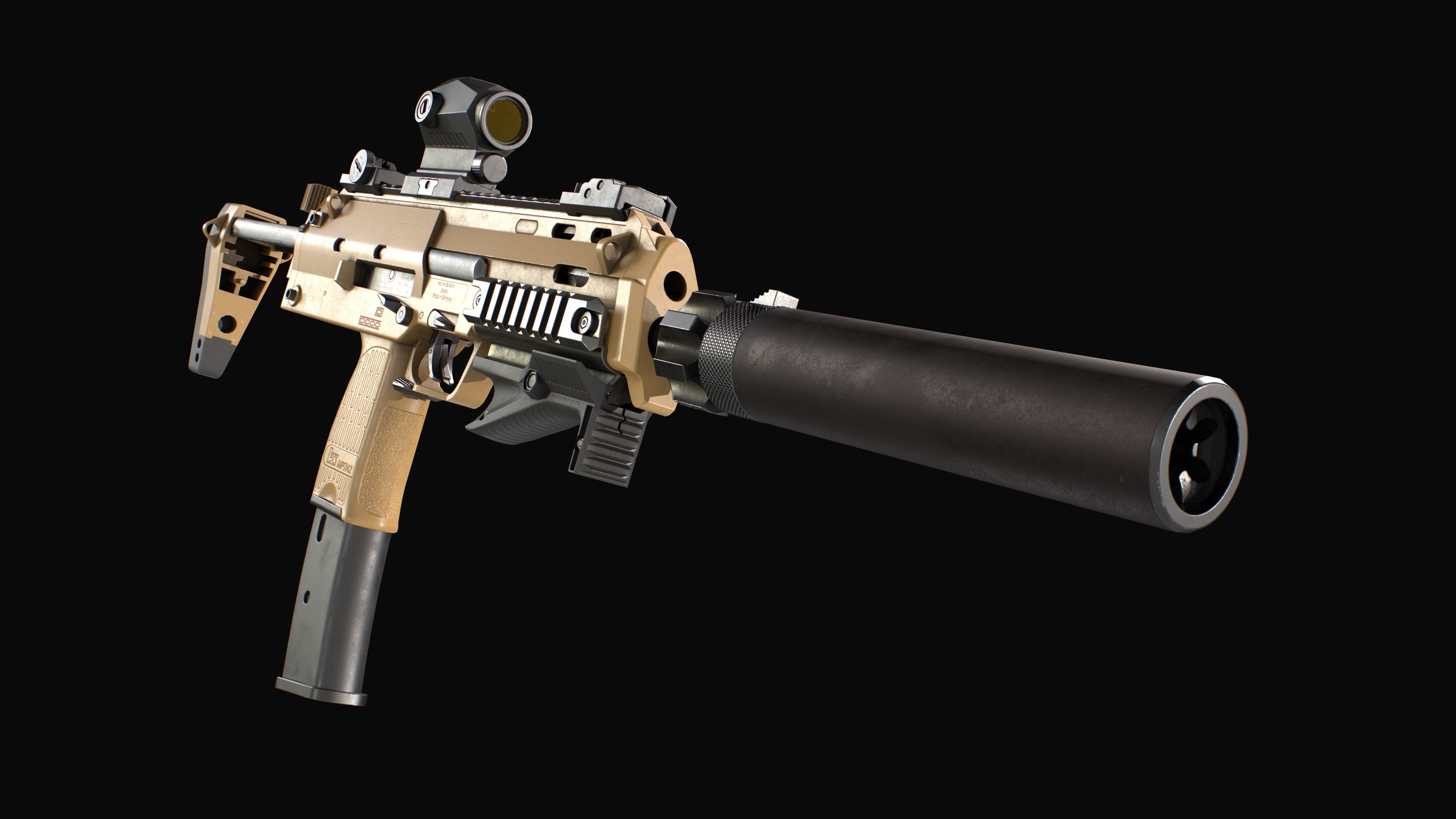 3D model Tactical Modular Tactical SMG HK MP7A2 VR / AR / low-poly ...