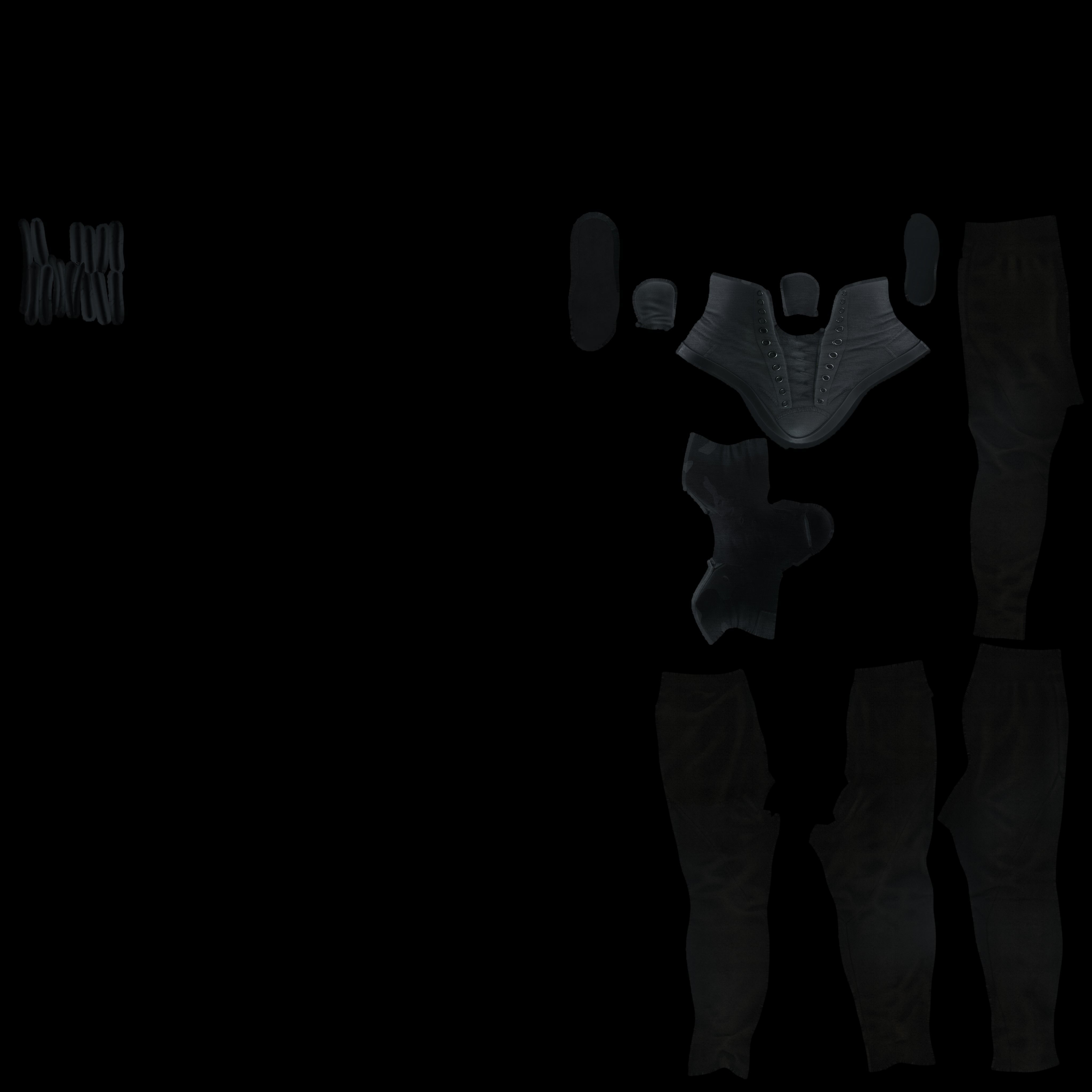 3D model Men Futuristic Drop Groin Urban Pants With Boots VR / AR / low ...