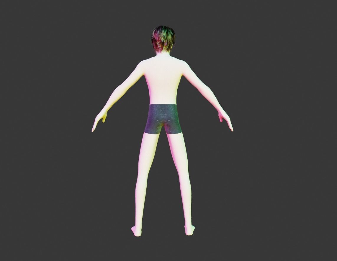 3D model Male KPop base Character PBR Game ready VR / AR / low-poly ...