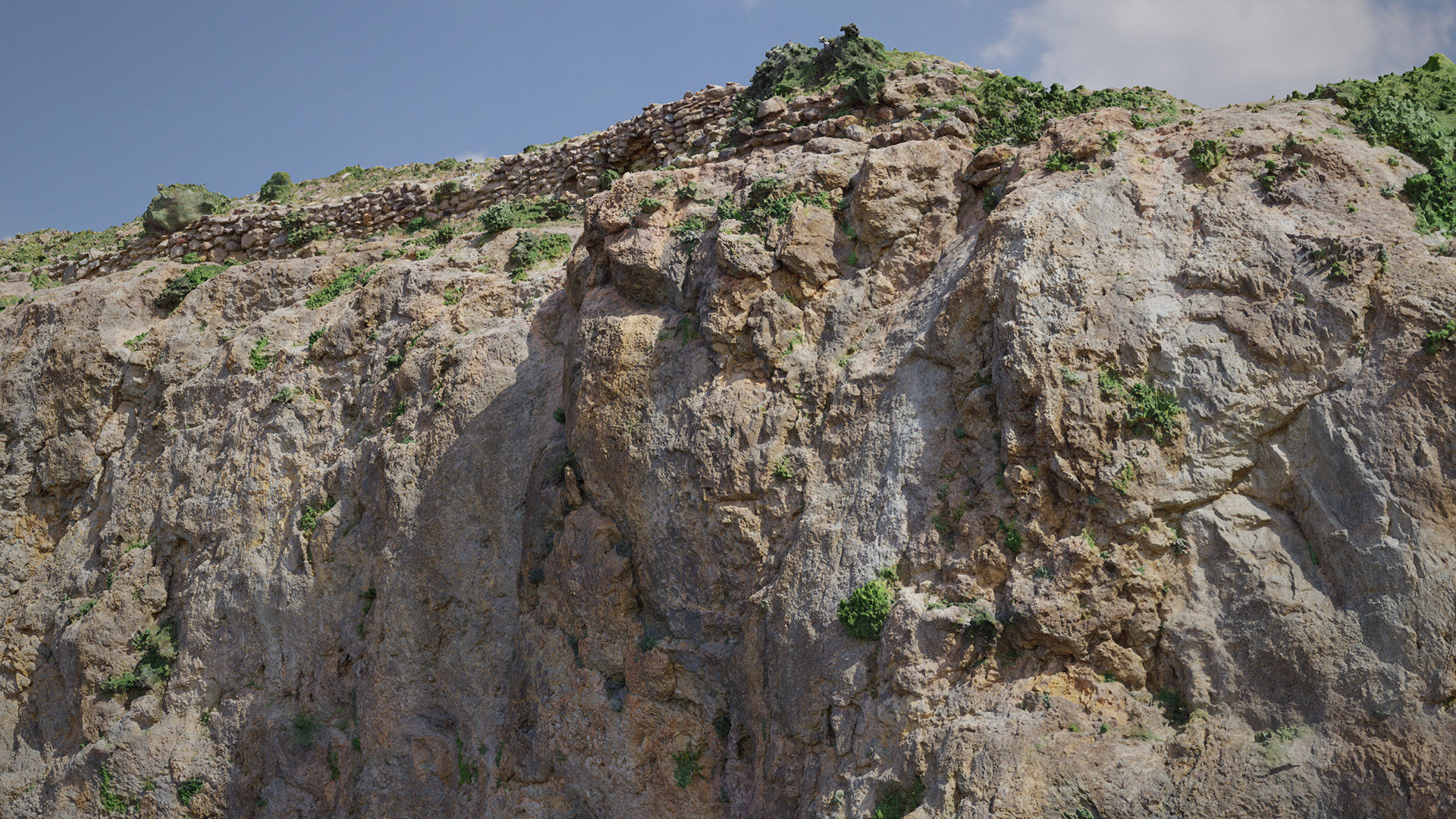 3D model Large Mountain Cliff PBR Scan VR / AR / low-poly | CGTrader