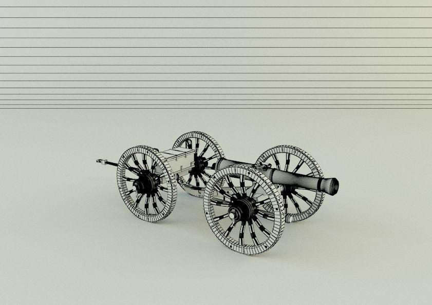 Assembly cannon 3D model | CGTrader
