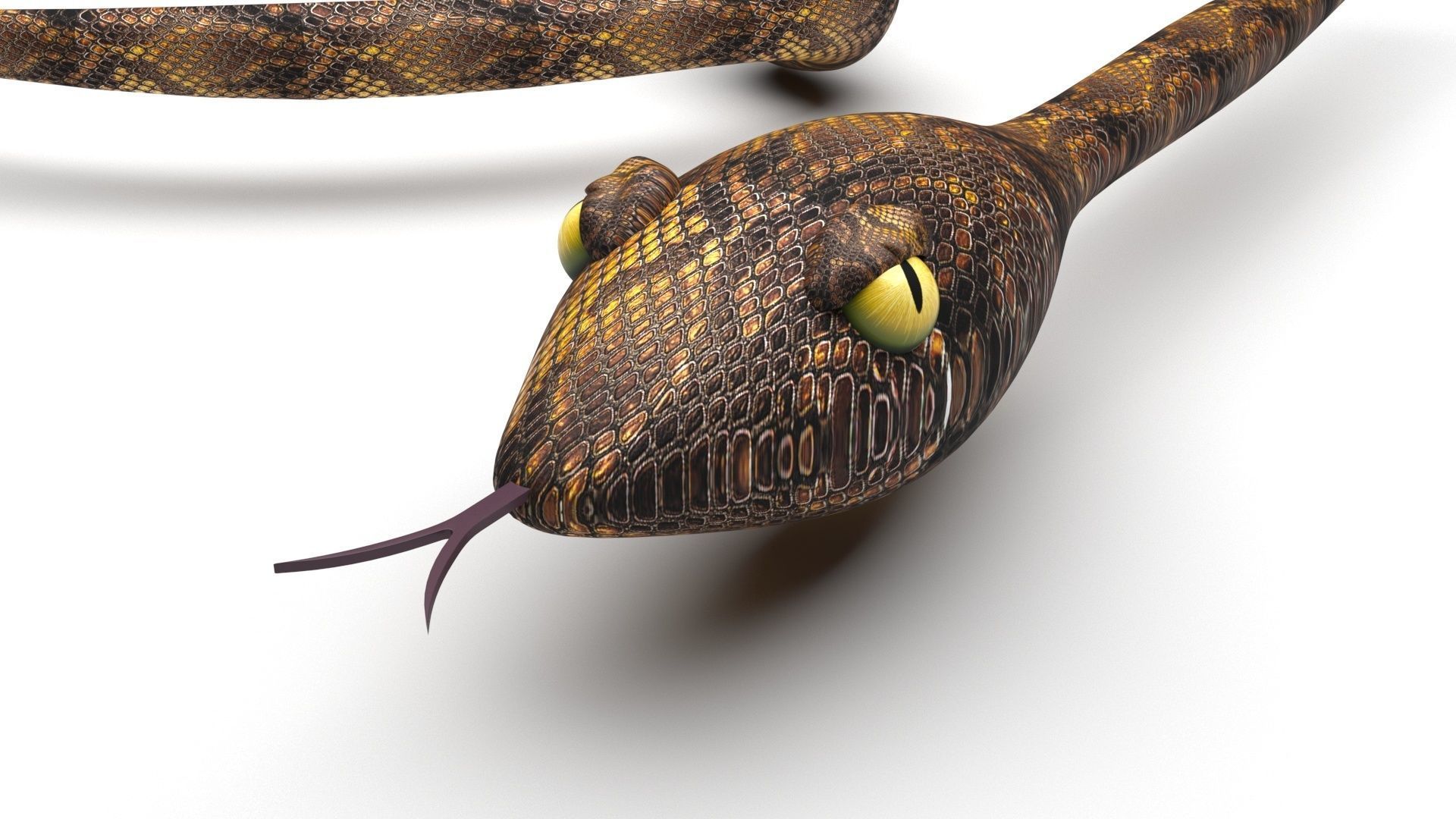 Snake With Straight Snake 3D model | CGTrader