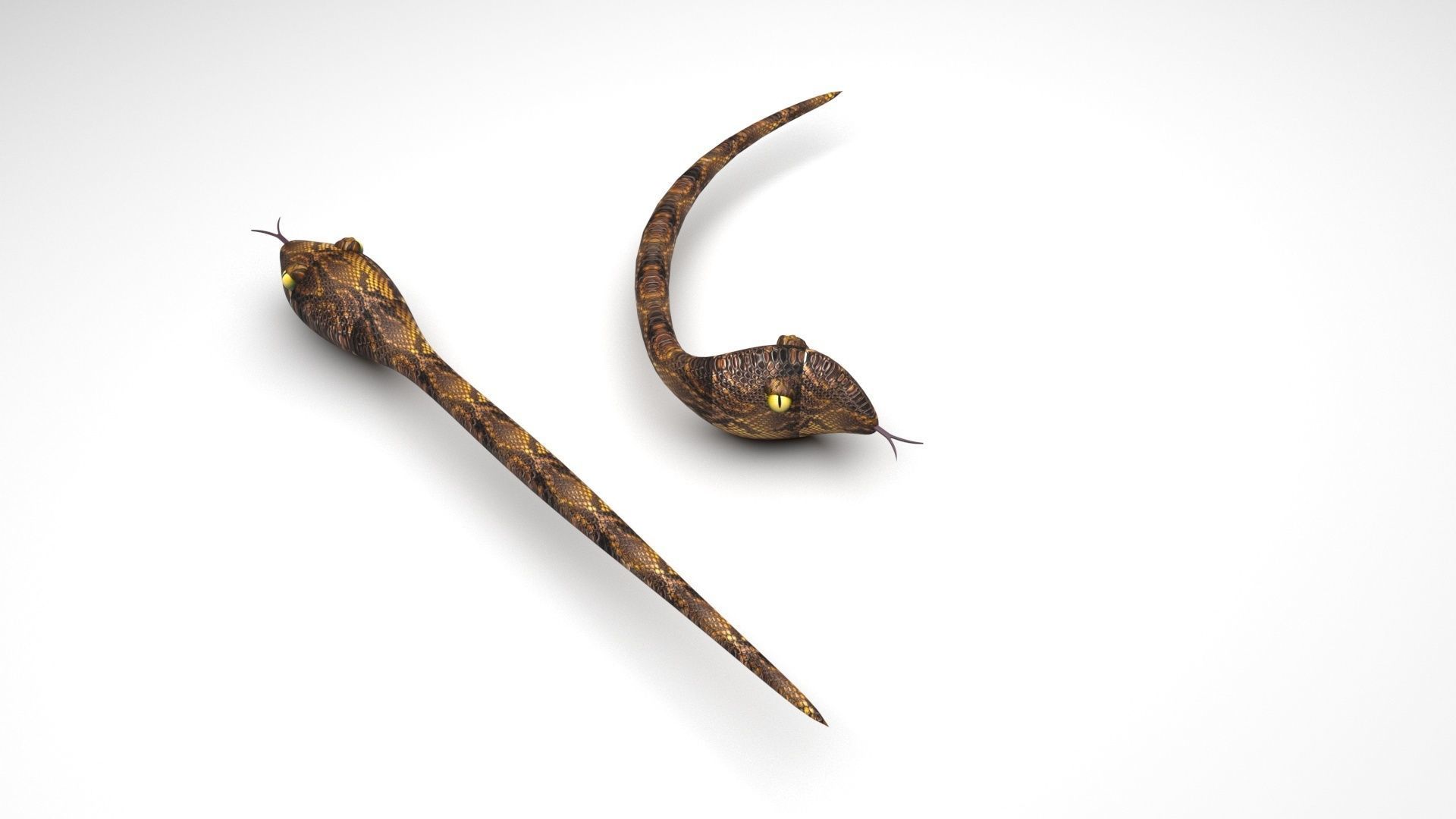 Snake With Straight Snake 3D model | CGTrader