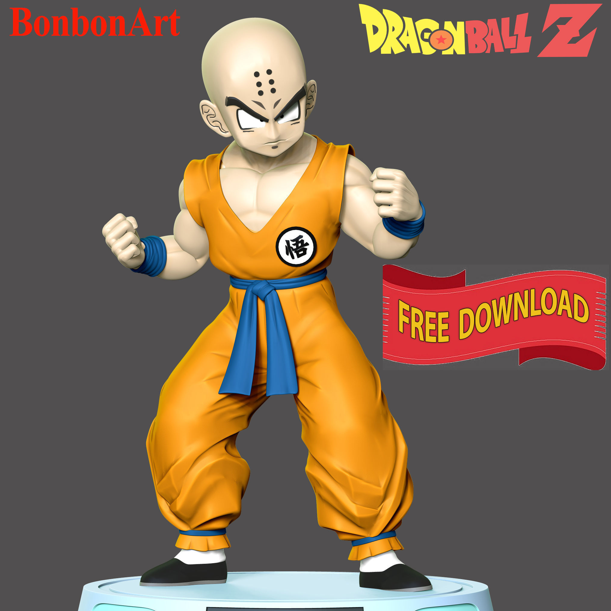 Krillin - Dragon Ball Fanart free 3D model 3D printable | CGTrader