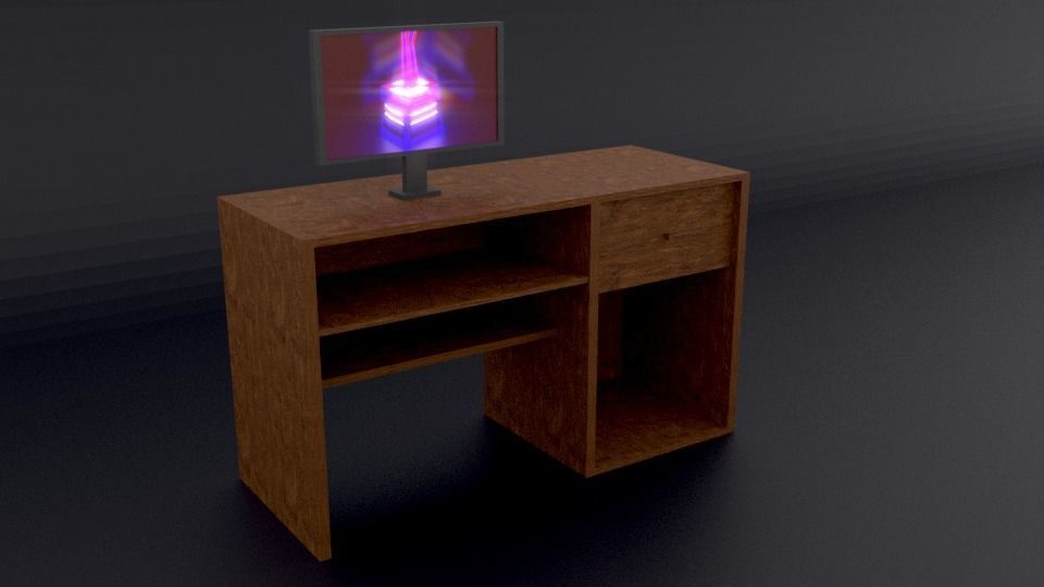 computer table with realistic texture 3D model | CGTrader
