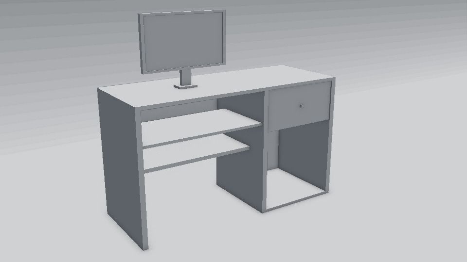 computer table with realistic texture 3D model | CGTrader
