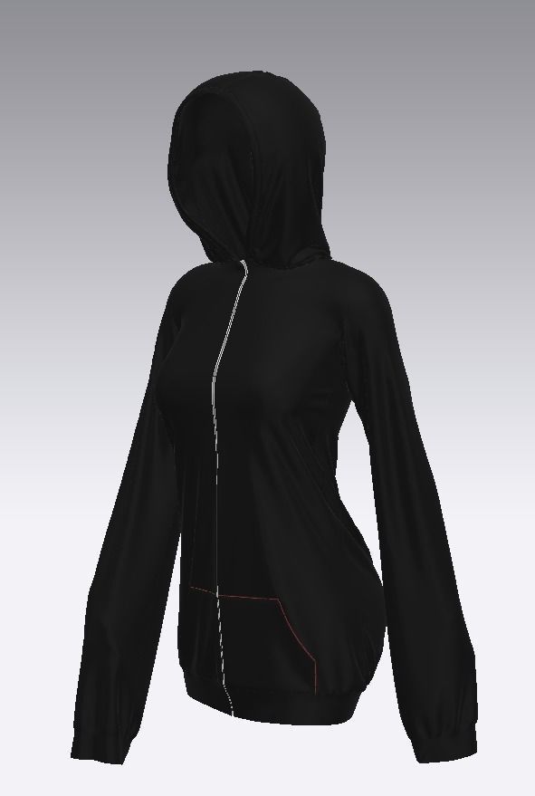 Zip Hoodie 3D model | CGTrader