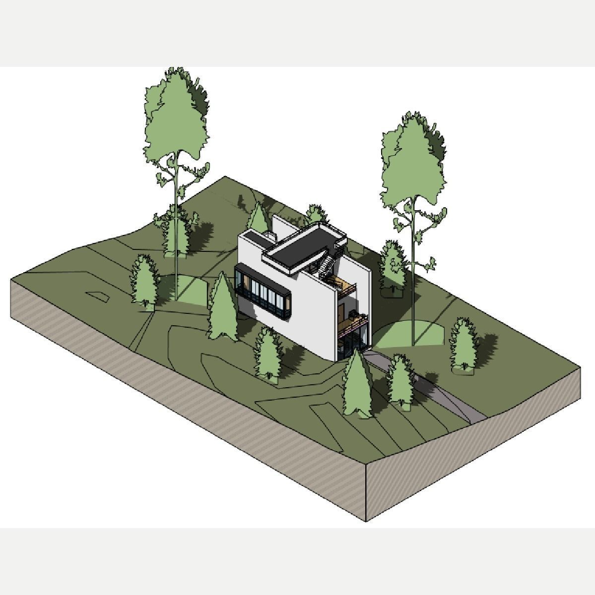 3 St House - Revit 3D model | CGTrader