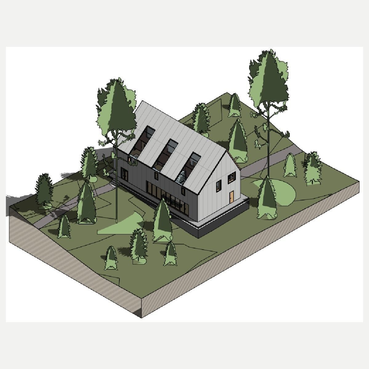 Barn house 2 - Revit 3D model | CGTrader
