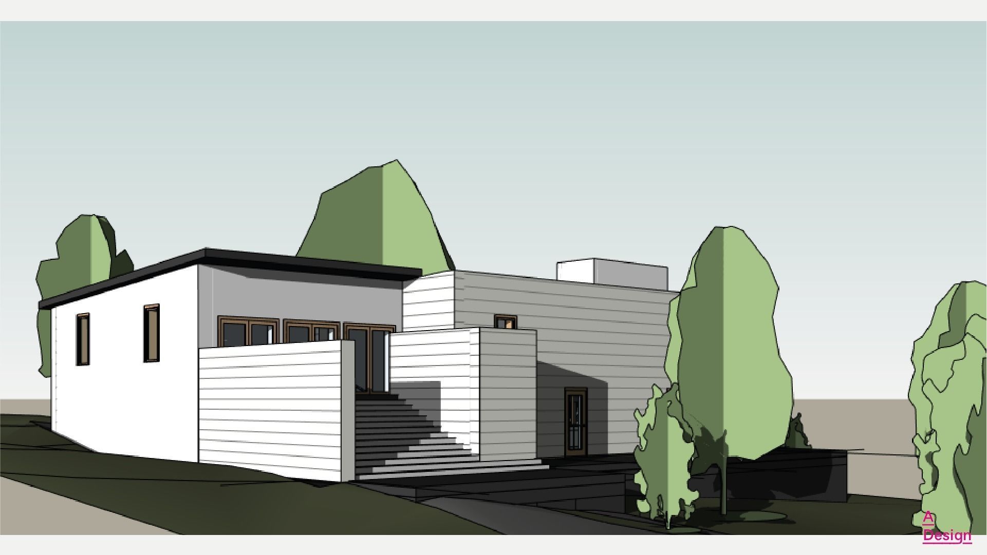 Rectangle house - Revit 3D model | CGTrader