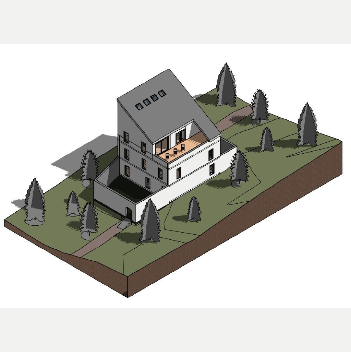 Triangle house - Revit 3D model | CGTrader