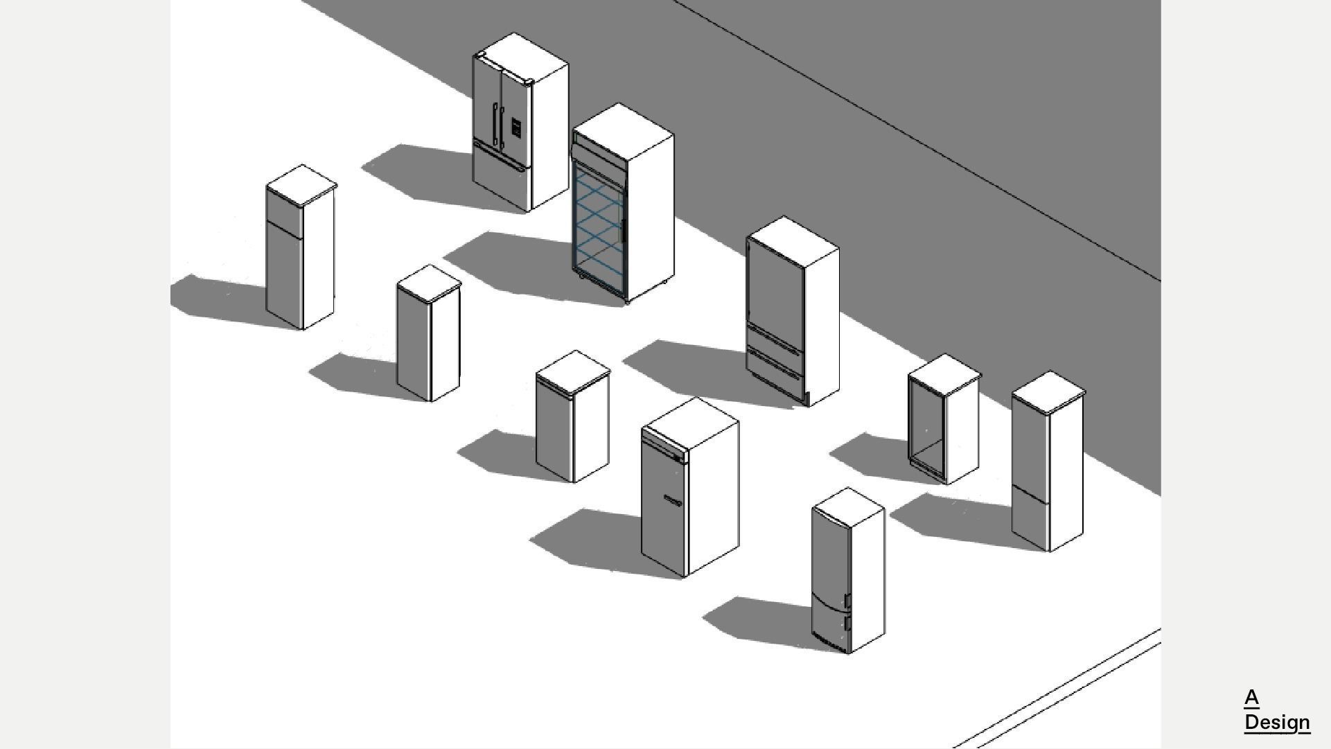 Refrigerator - Pack of revit families 3D model | CGTrader