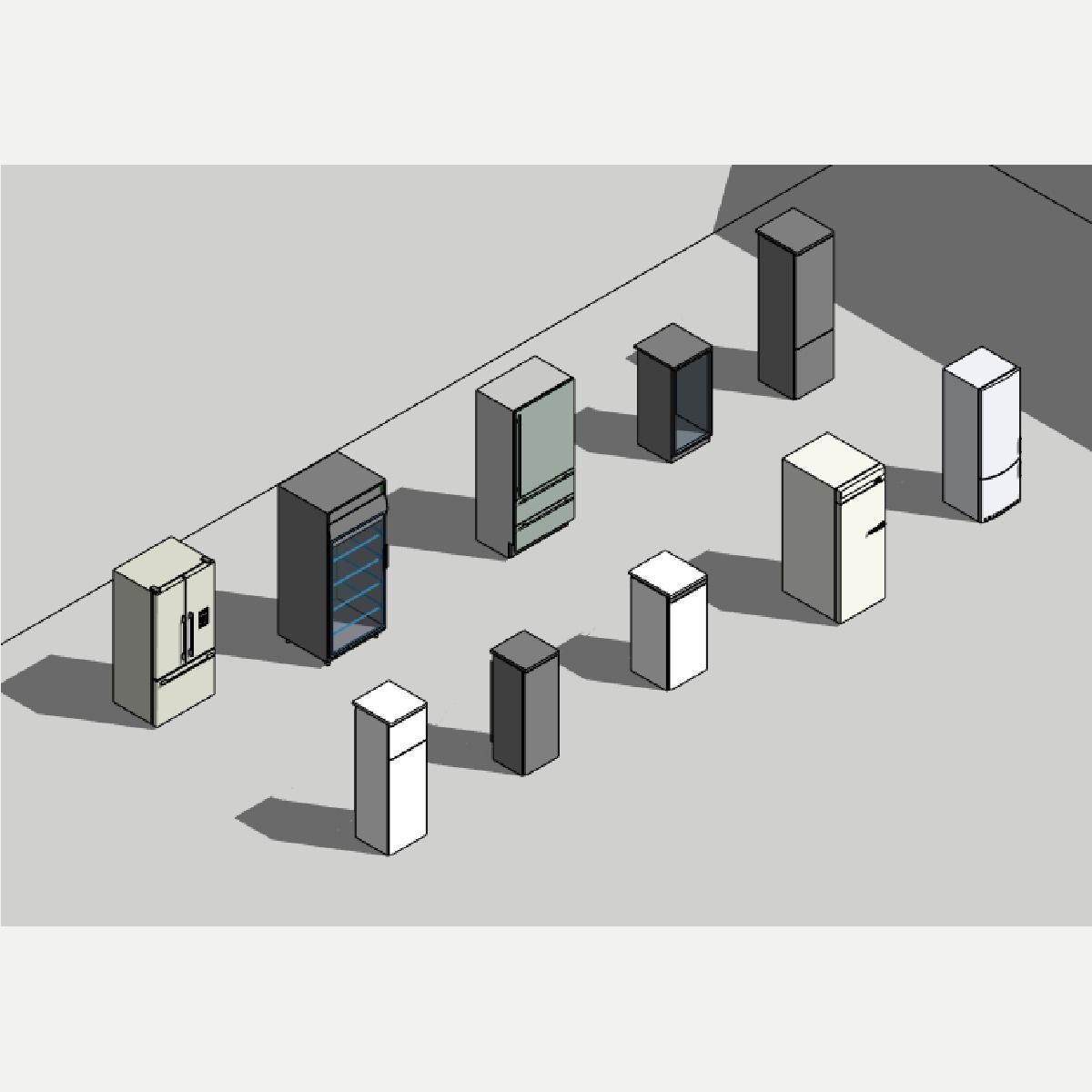 Refrigerator - Pack of revit families 3D model | CGTrader