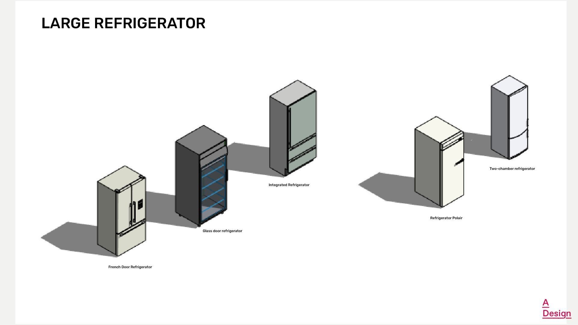 Refrigerator - Pack of revit families 3D model | CGTrader
