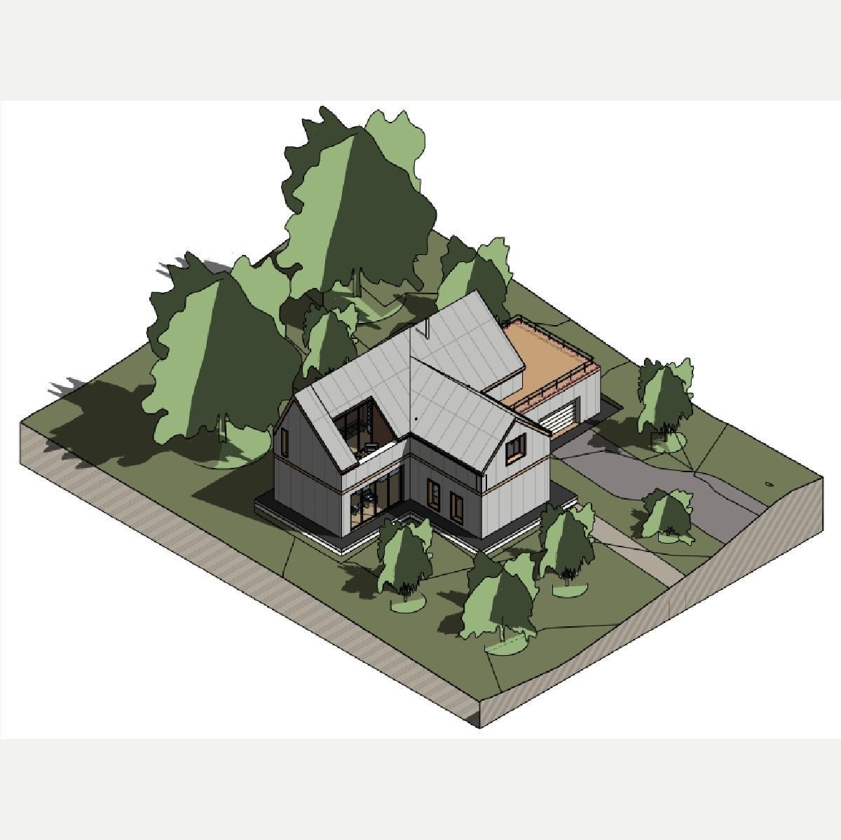Medium house - Revit 3D model | CGTrader