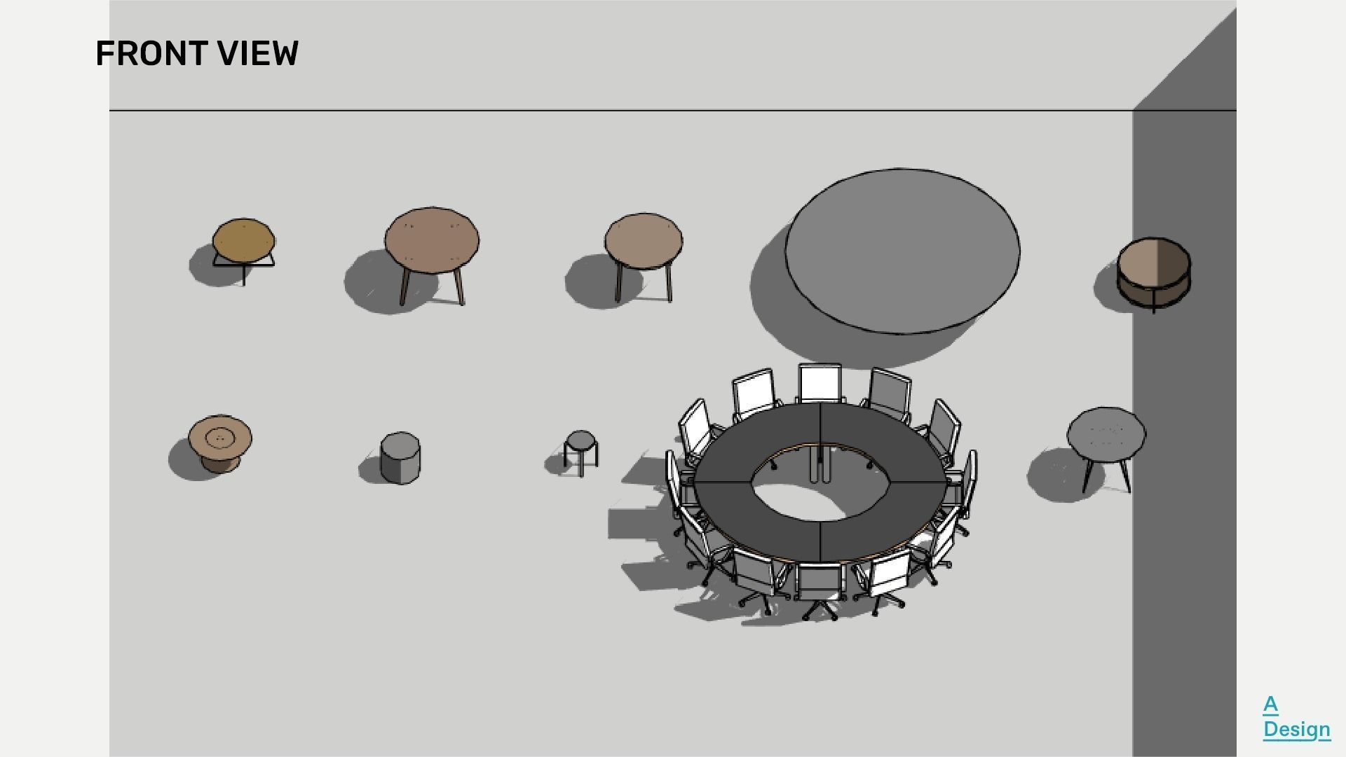 Round Tables - Pack of revit families 3D model | CGTrader