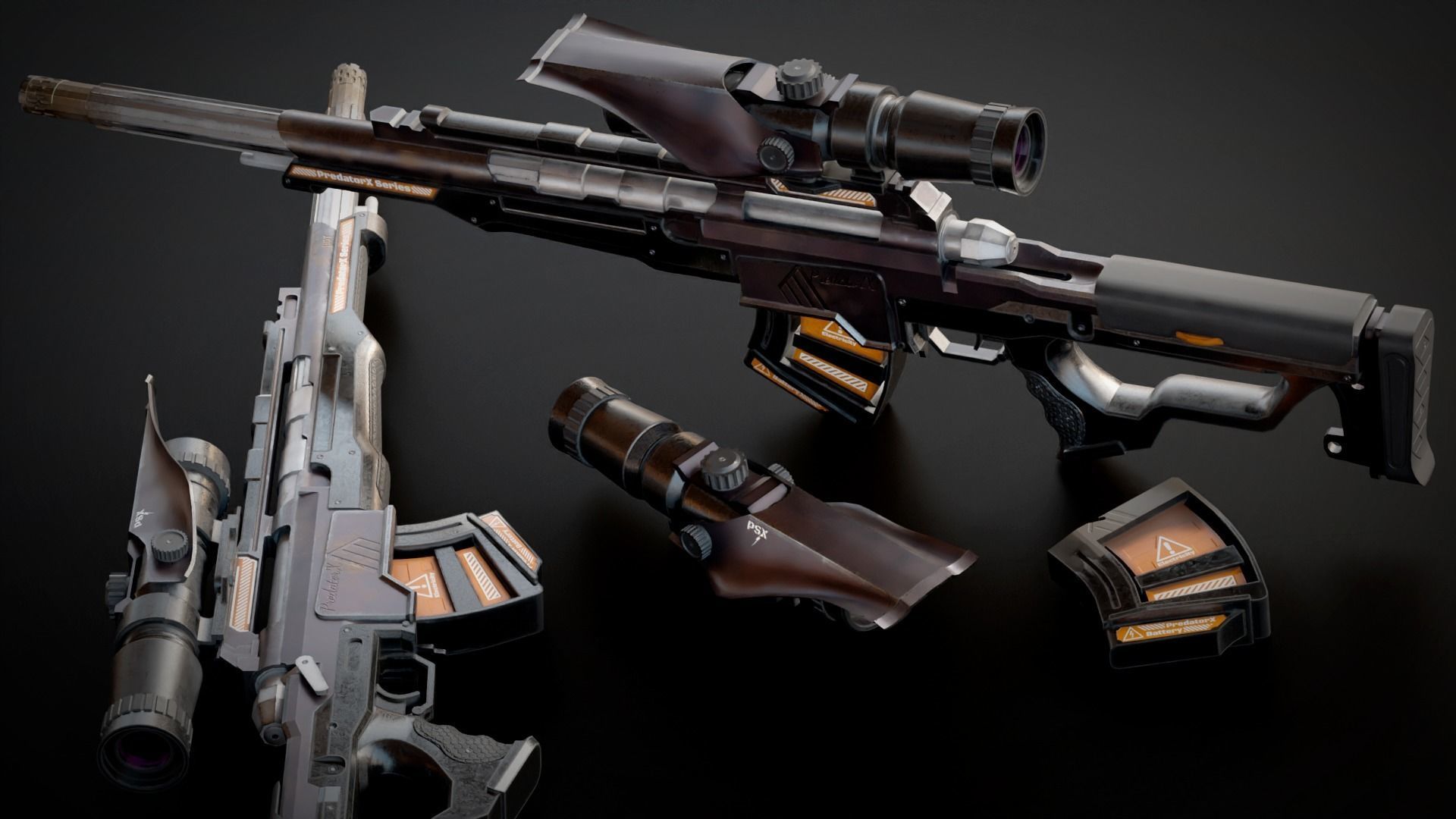 3D model Stylized Sci-Fi Assault Snipe Laser Rifle VR / AR / low-poly ...