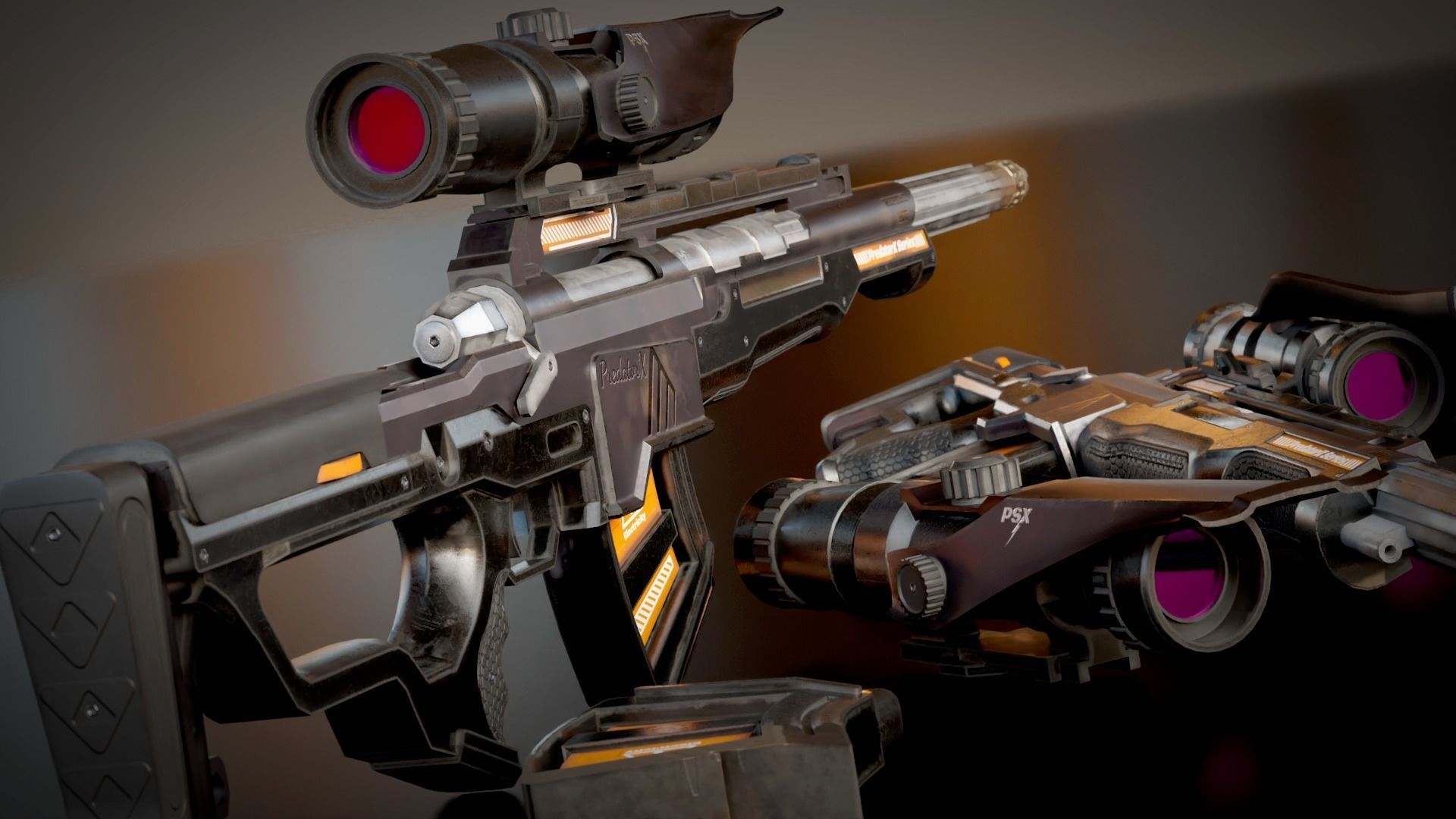 3D model Stylized Sci-Fi Assault Snipe Laser Rifle VR / AR / low-poly ...