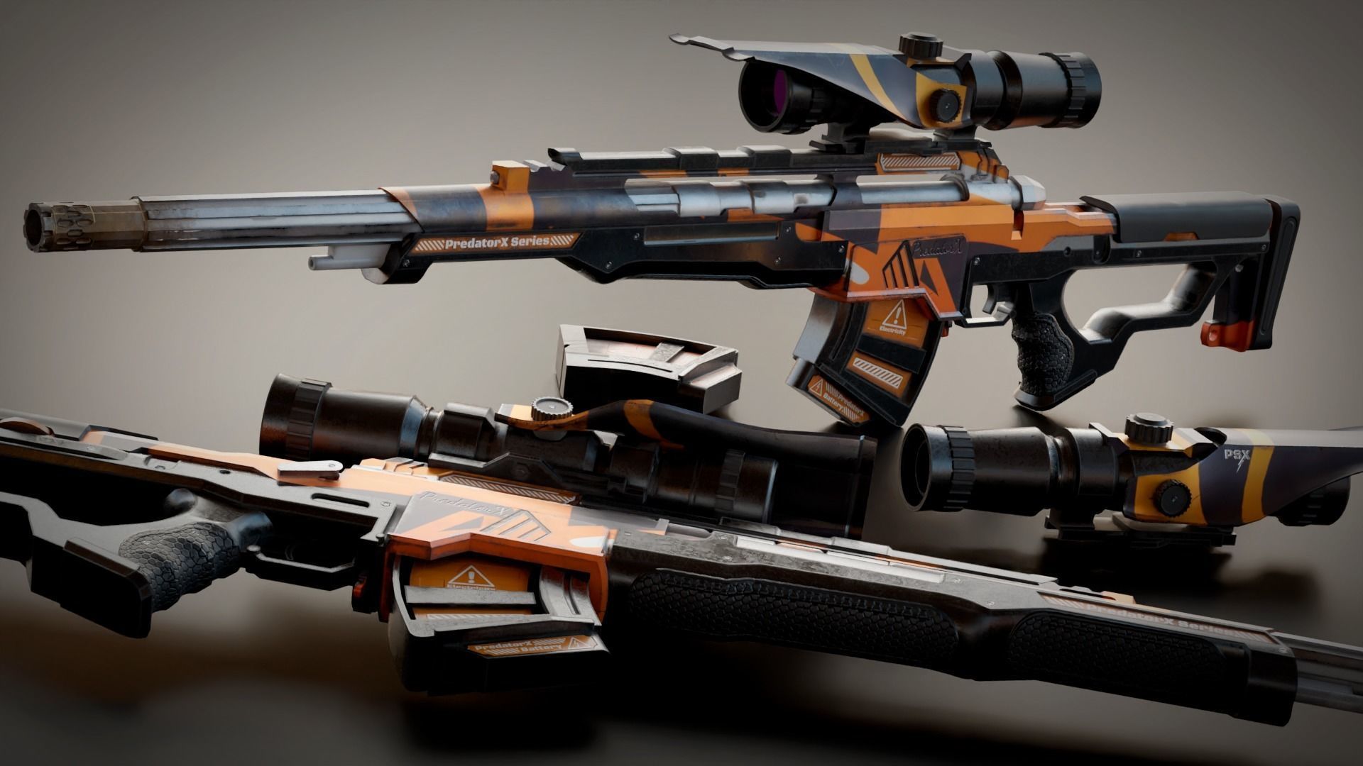 3D model Stylized Sci-Fi Assault Snipe Laser Rifle VR / AR / low-poly ...