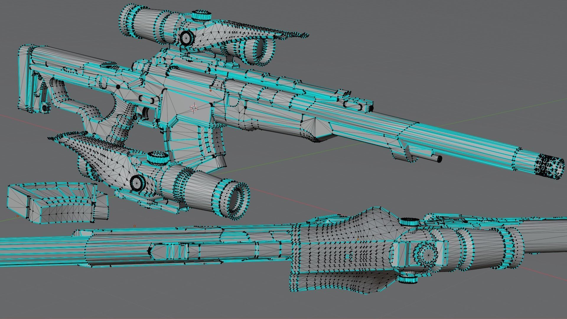 3D model Stylized Sci-Fi Assault Snipe Laser Rifle VR / AR / low-poly ...