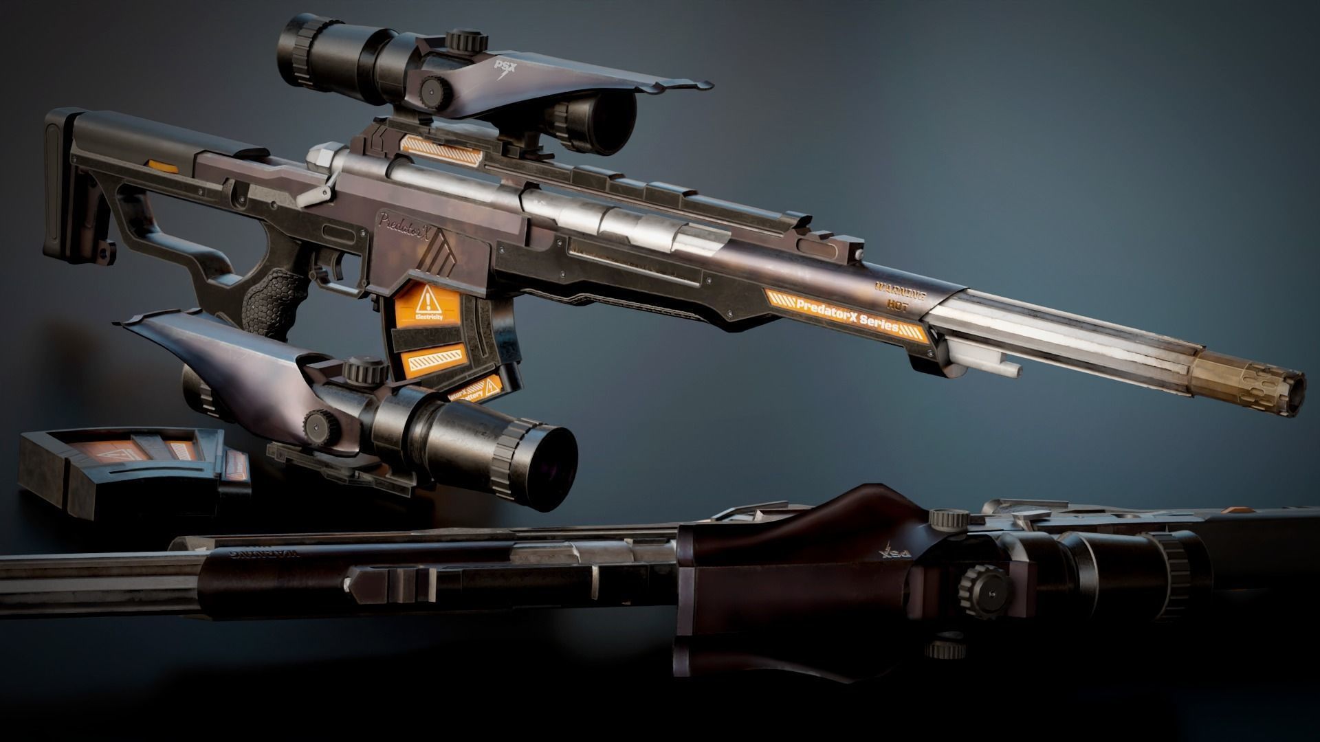 3D model Stylized Sci-Fi Assault Snipe Laser Rifle VR / AR / low-poly ...