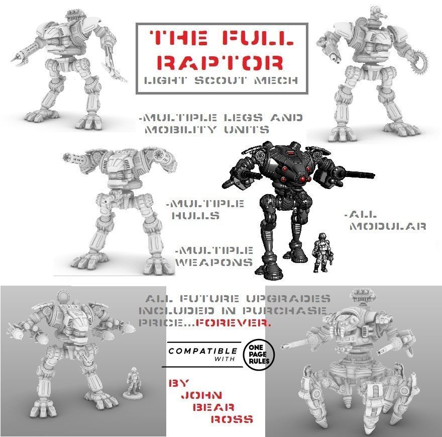 The Full Raptor - All Hulls Legs Weapons and Upgrades - FOREVER 3D ...