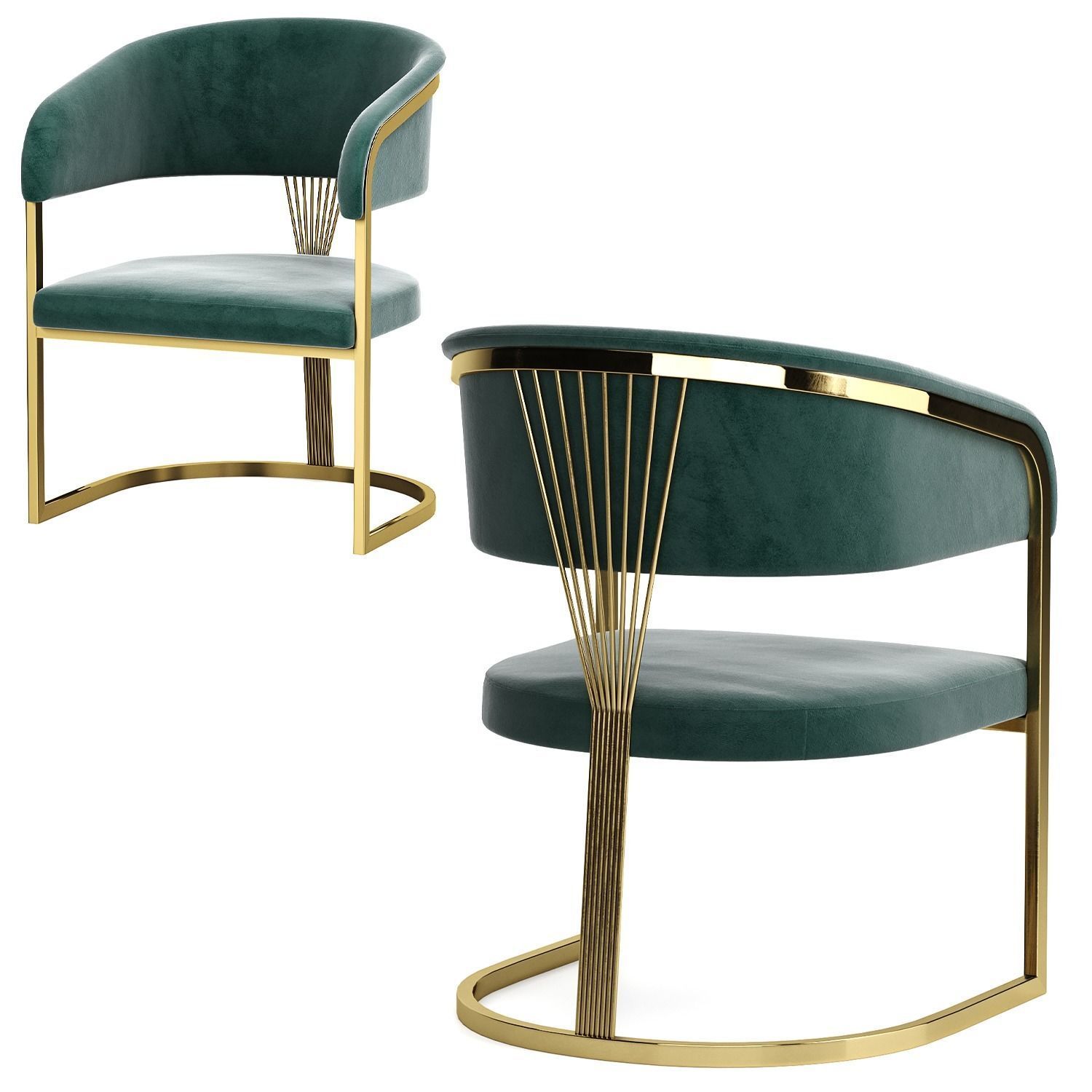 Gold premier chair 3D model | CGTrader