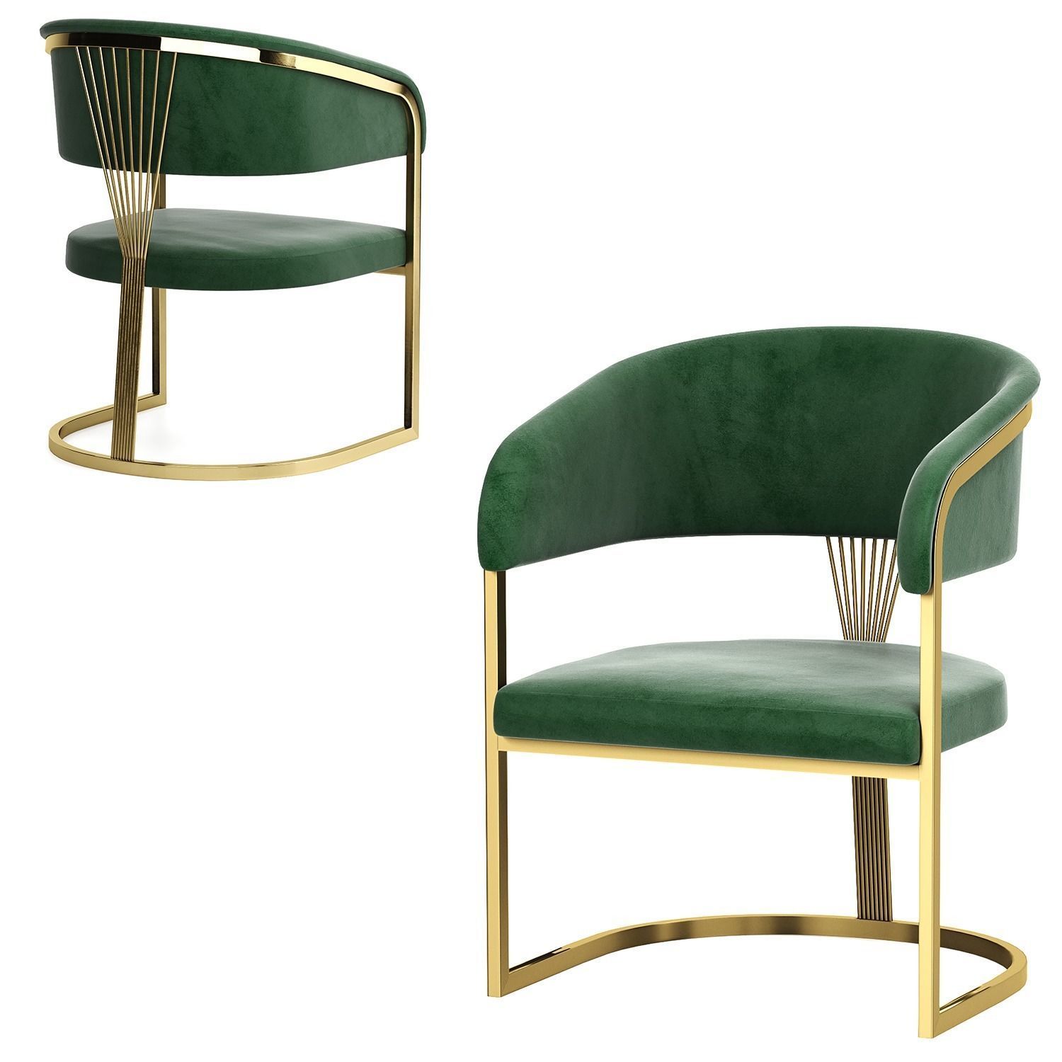 Gold premier chair 3D model | CGTrader