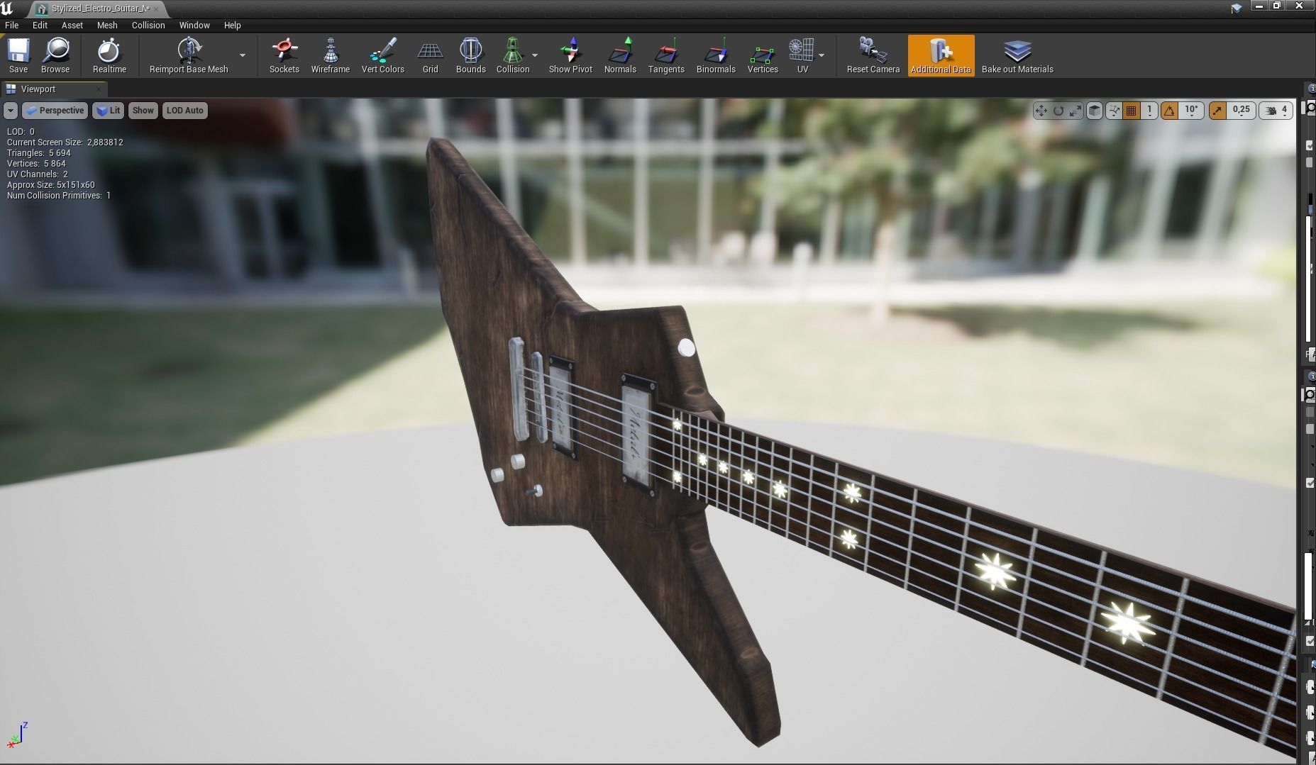 3D model Stylized Electro Guitar PBR Game ready VR / AR / low-poly ...