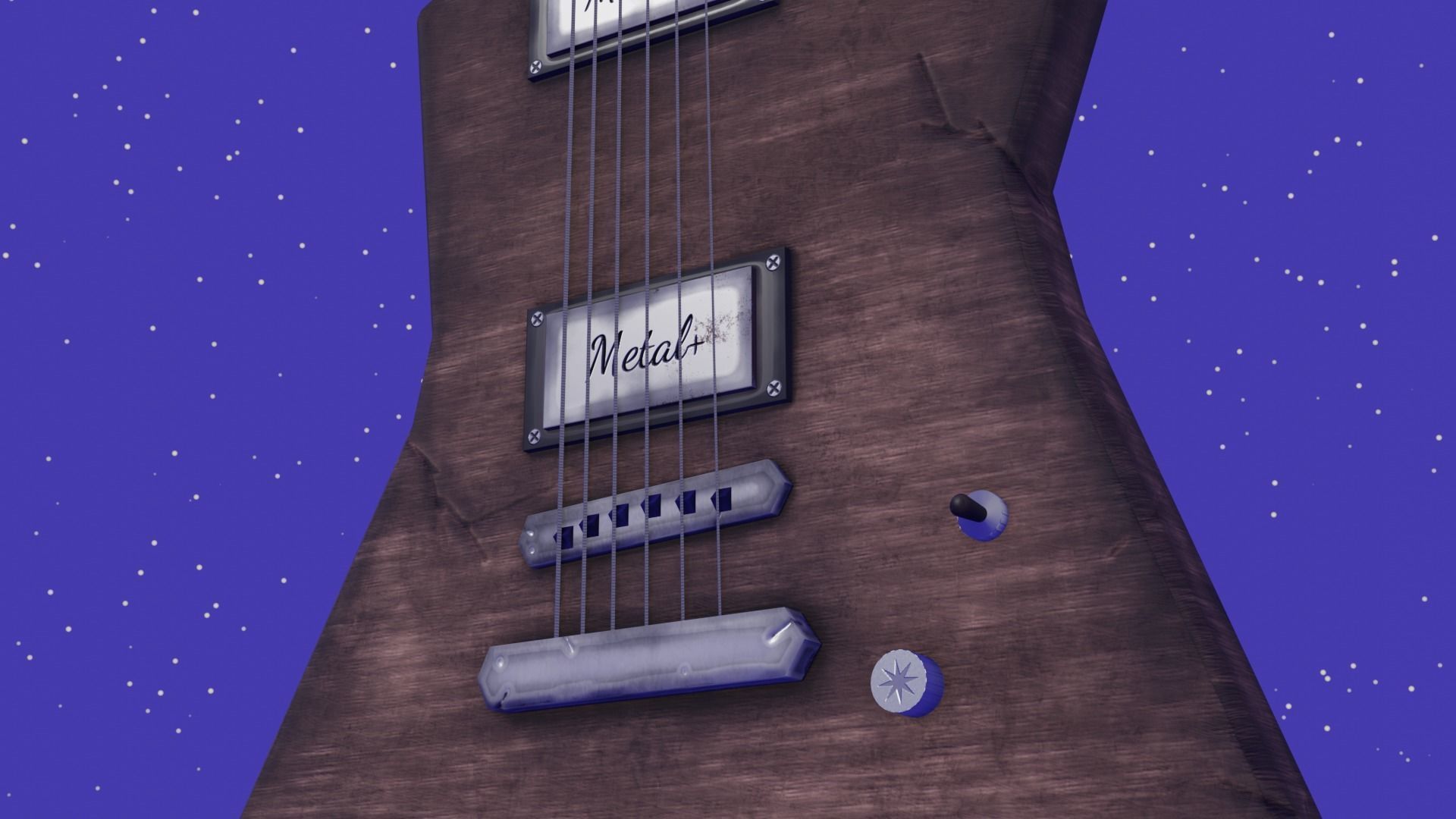 3D model Stylized Electro Guitar PBR Game ready VR / AR / low-poly ...
