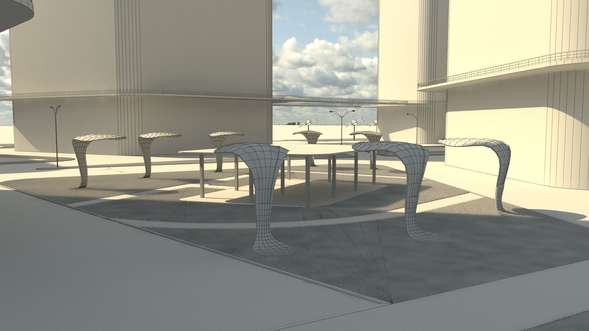 Glass Facade Residential Complex 3D model | CGTrader