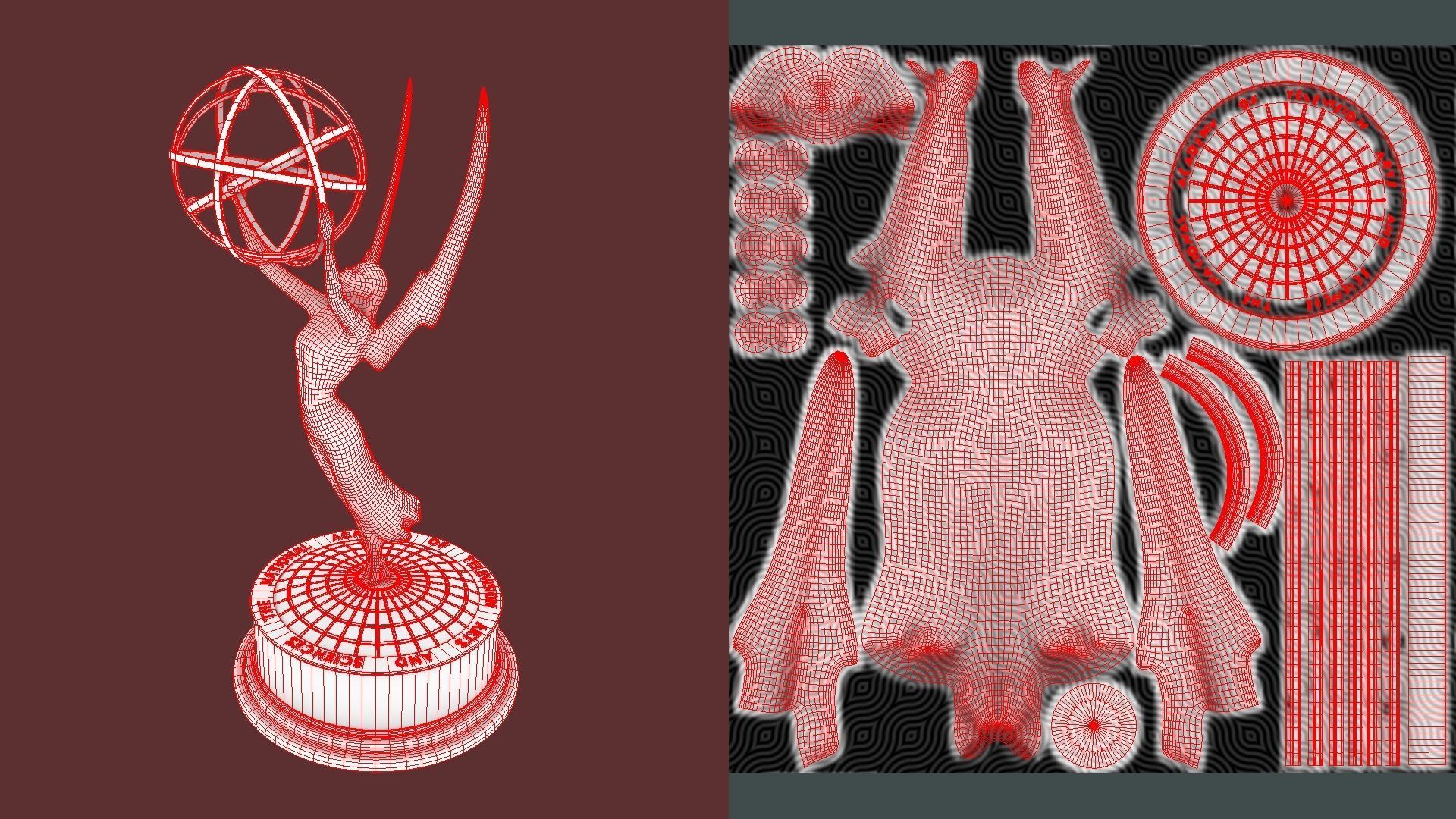 The Emmy Awards Statuette Trophy 3D model | CGTrader