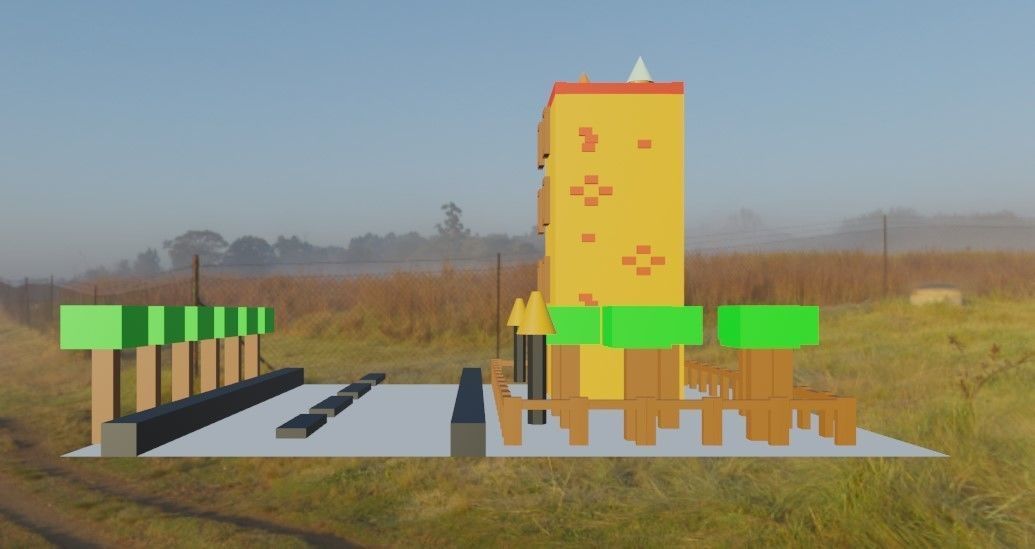 3D model Low Poly Building with Environment VR / AR / low-poly | CGTrader