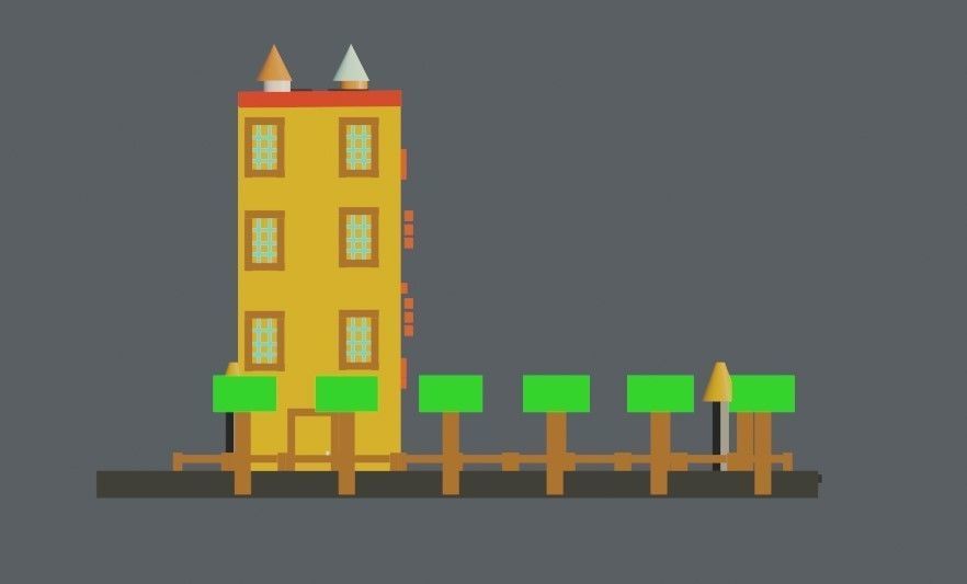 3D model Low Poly Building with Environment VR / AR / low-poly | CGTrader