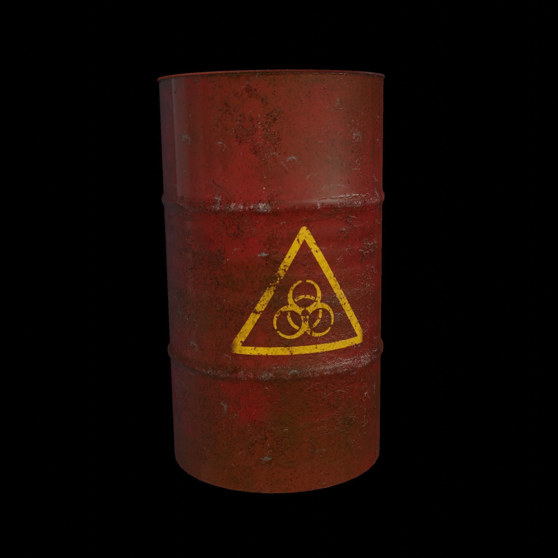 3D model Old barrel of hazardous chemicals PBR low-poly game ready real ...