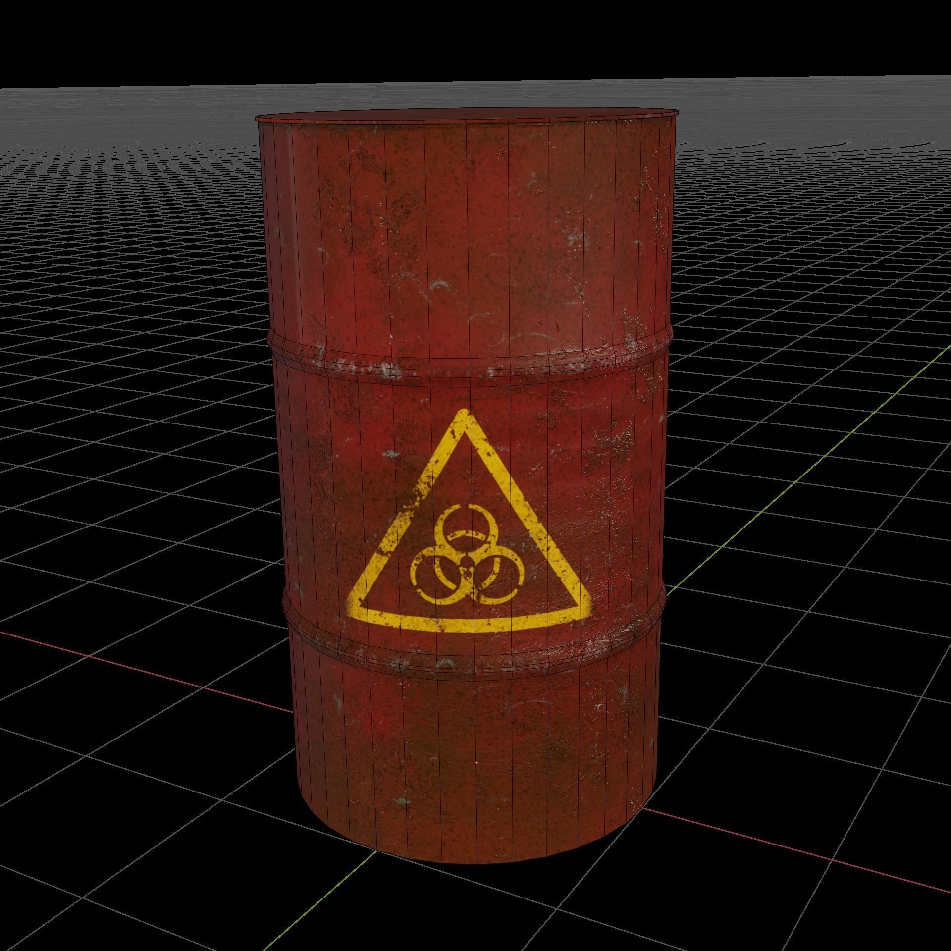 3D model Old barrel of hazardous chemicals PBR low-poly game ready real ...