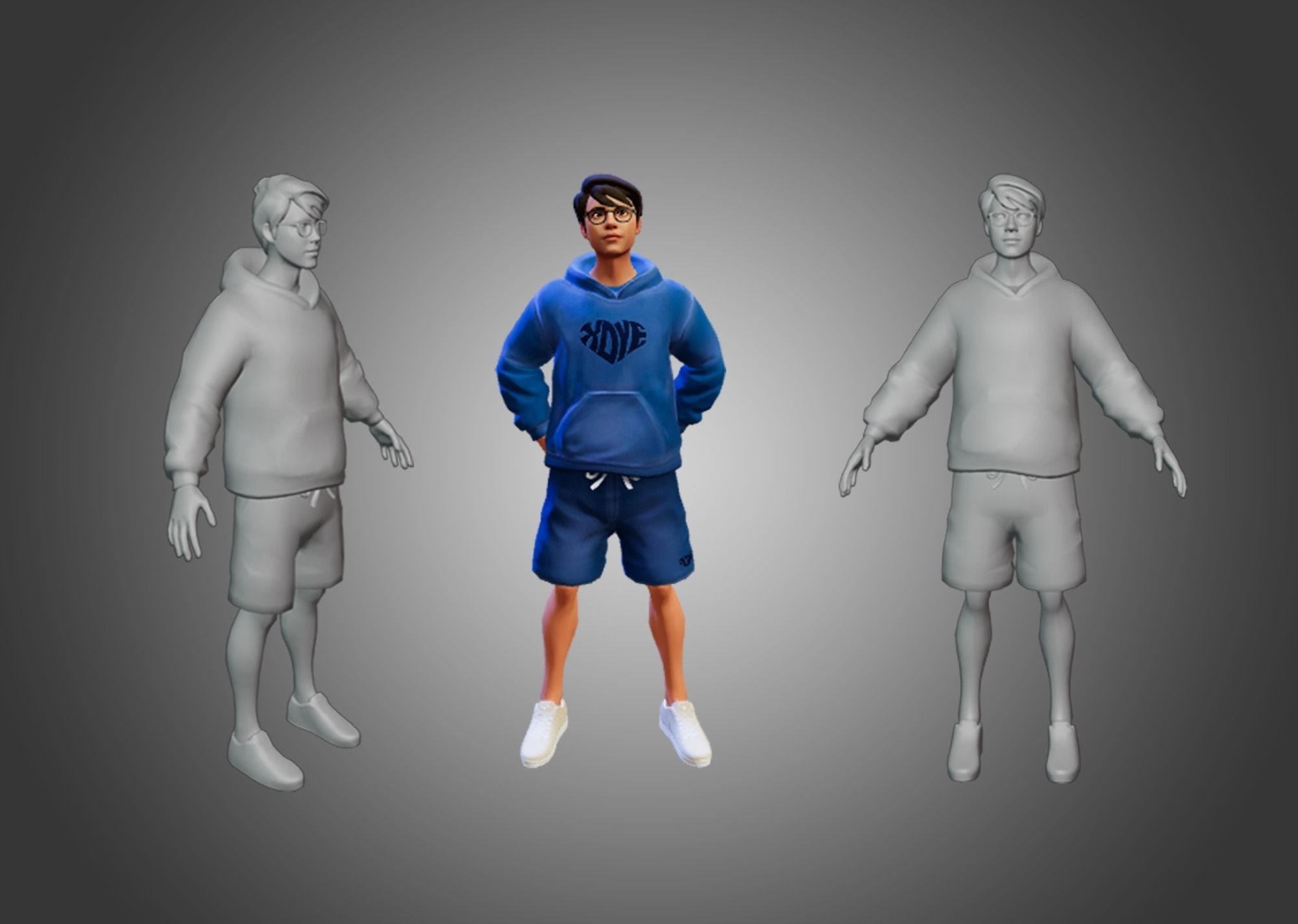 Stylized Boy Character 3D Model Realistic Character 3D model rigged ...