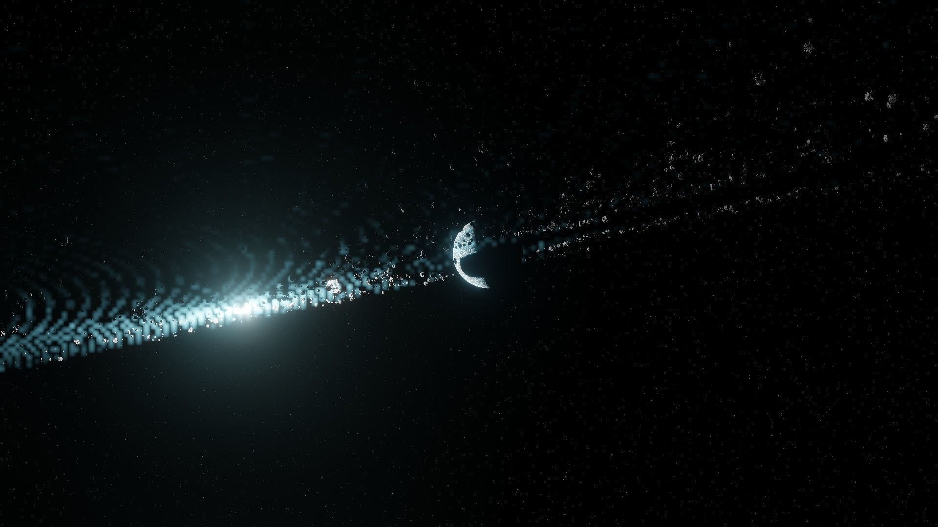 Space Planet With Asteroid 3D model animated | CGTrader