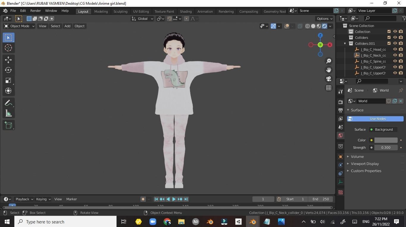 anime girl 3d model 3D model rigged | CGTrader