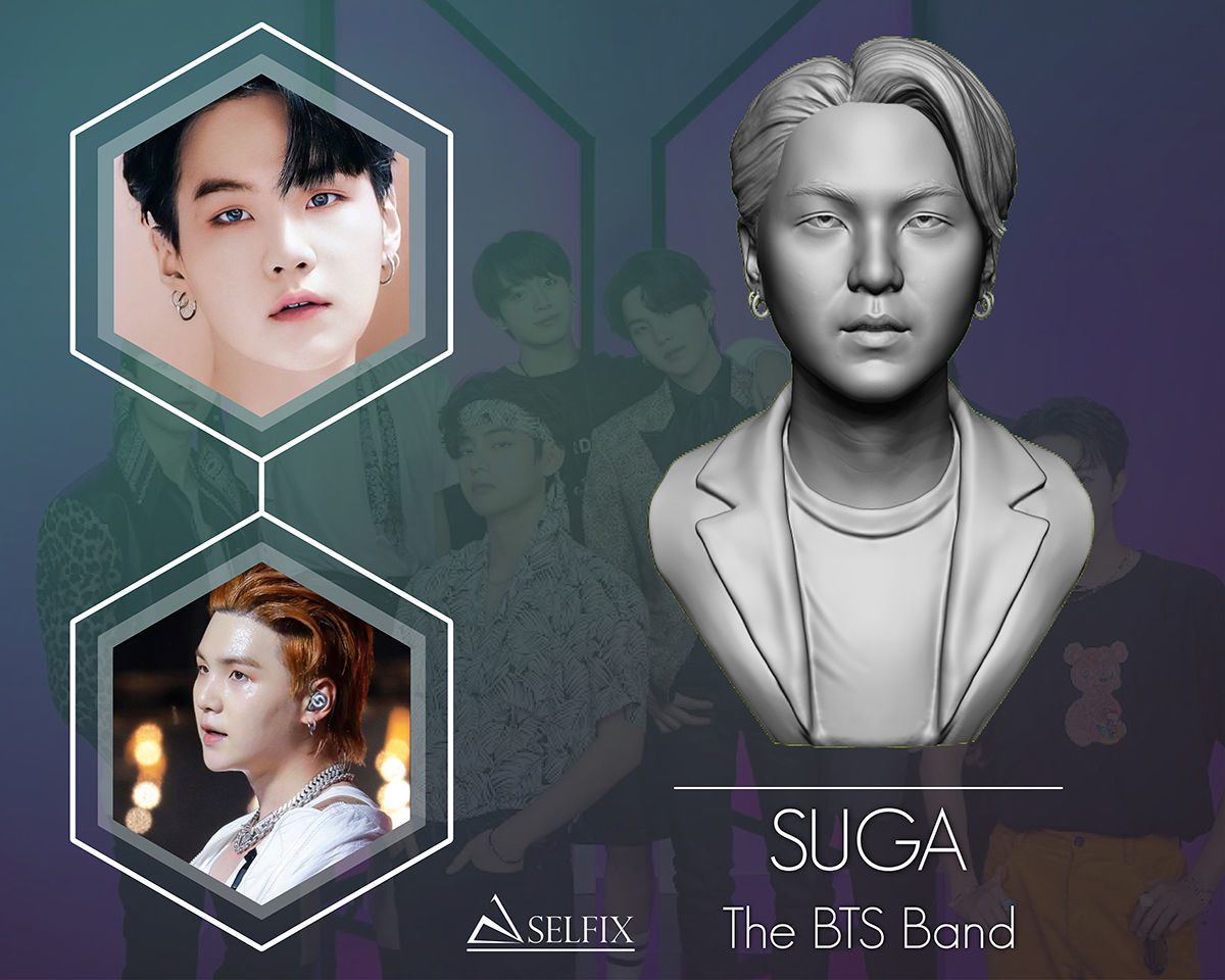 SUGA Bust 3D model 3D printable | CGTrader